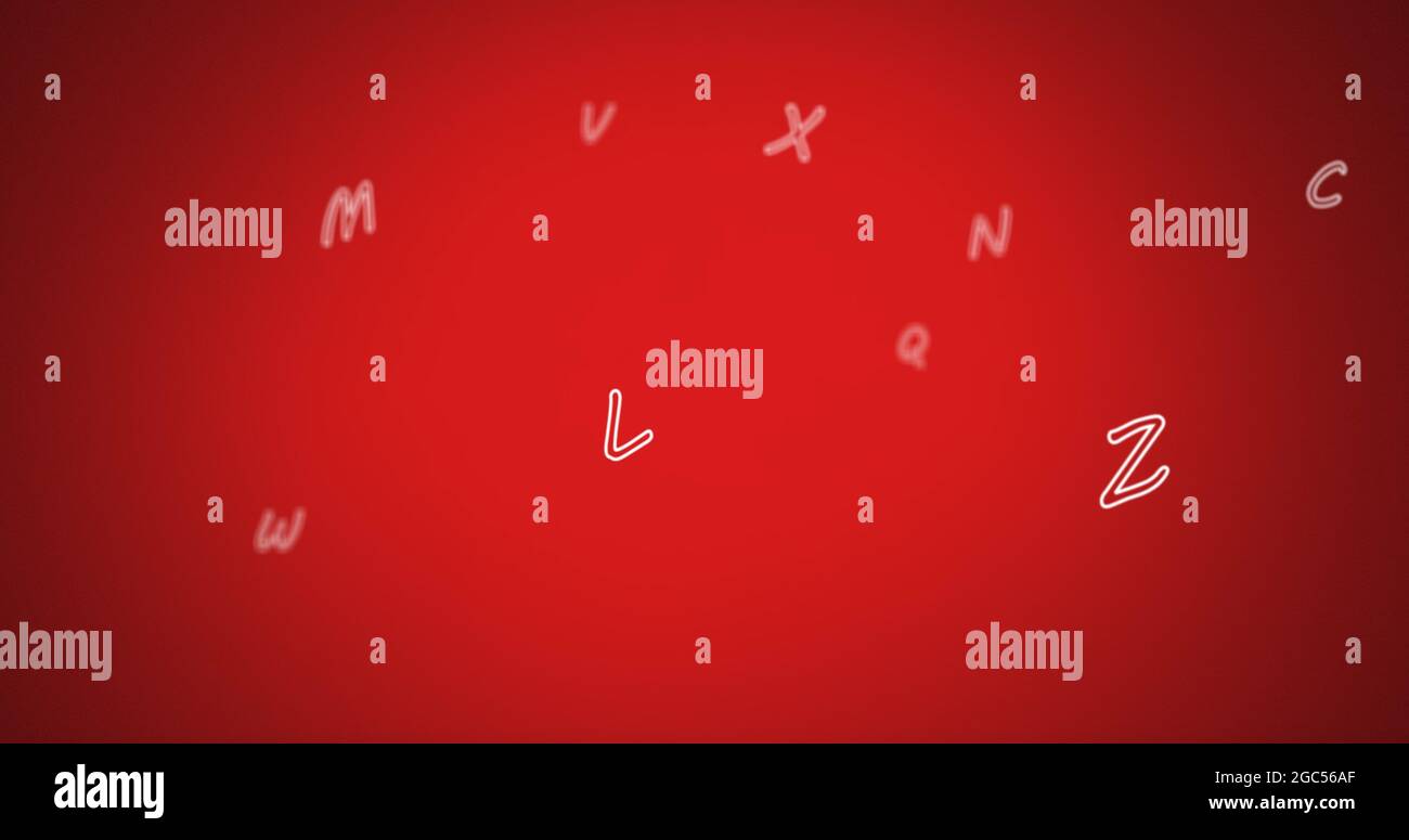 Digital composition of multiple english language alphabets floating ...