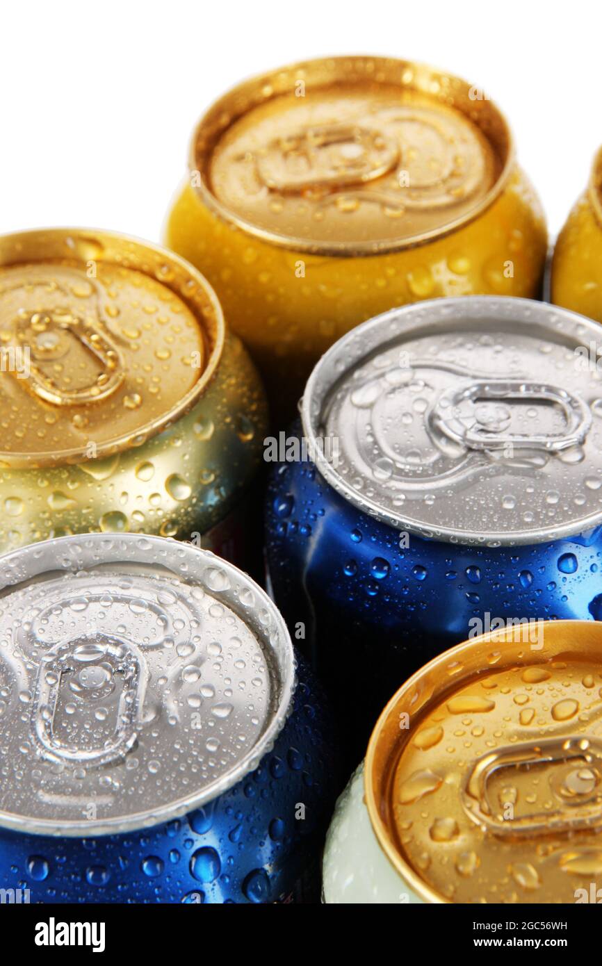 Metal tin isolated on white Stock Photo - Alamy