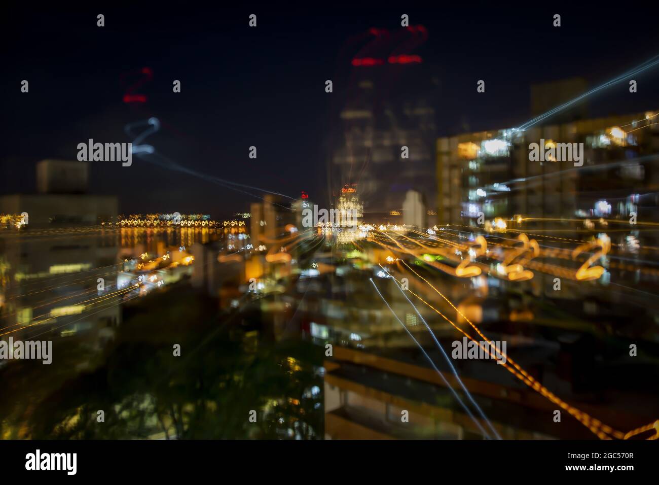 Busy city night with random motion blur lines Stock Photo - Alamy