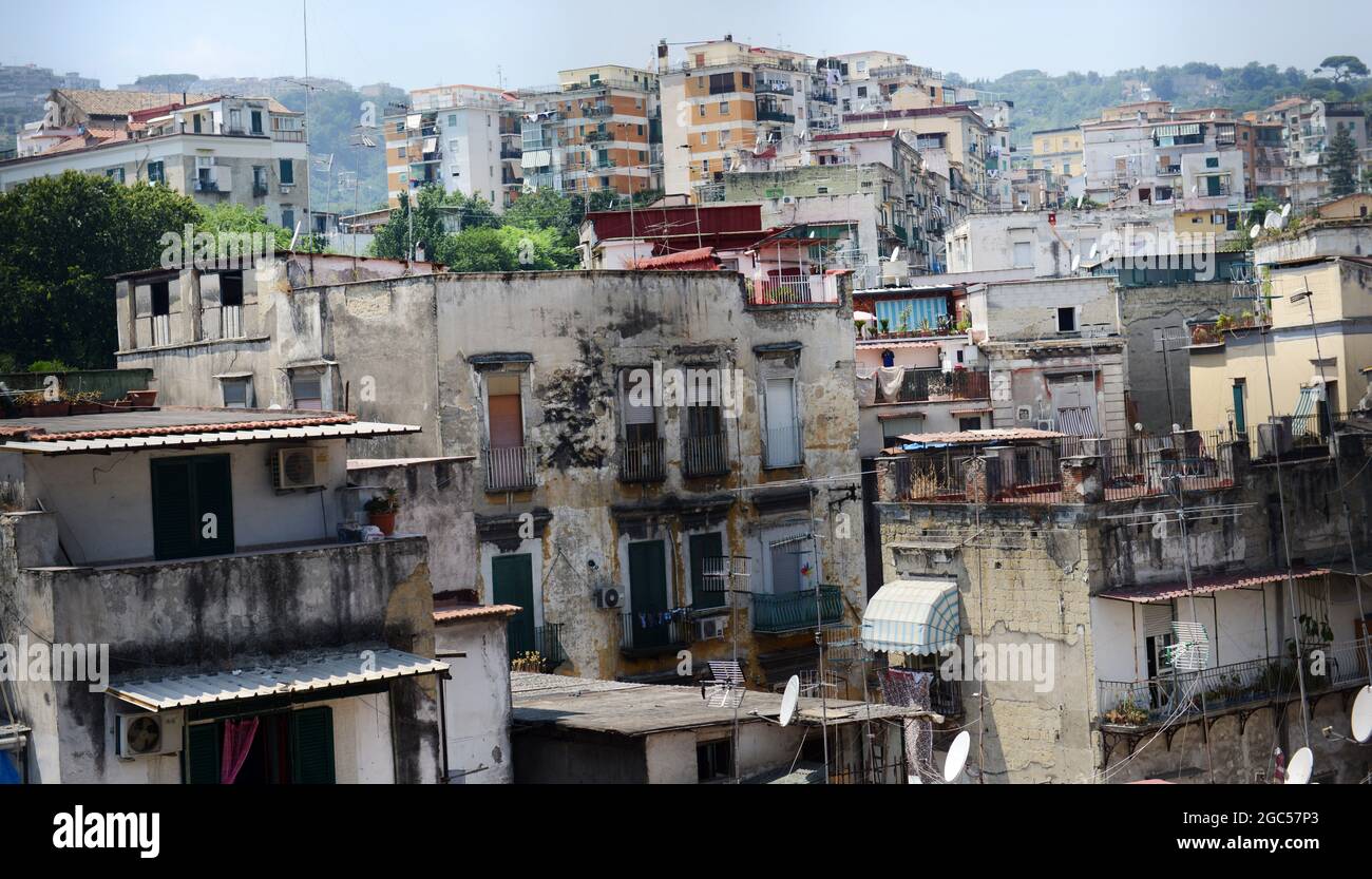 A view of old residential buildings in Naples, Italy Stock Photo - Alamy
