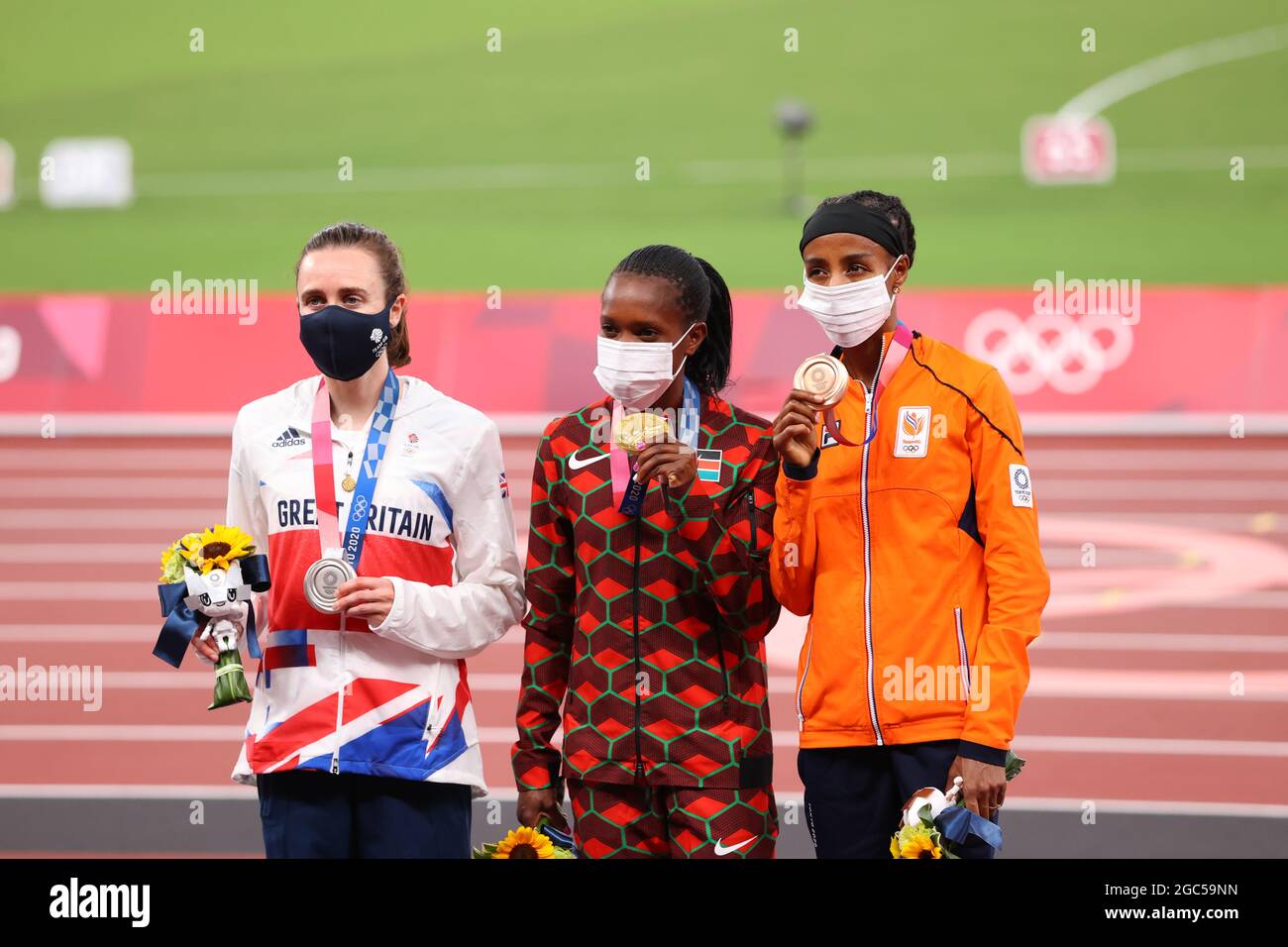 Tokyo, Japan. 6th Aug, 2021. Laura MUIR (GBR), Faith KIPYEGON (KEN ...