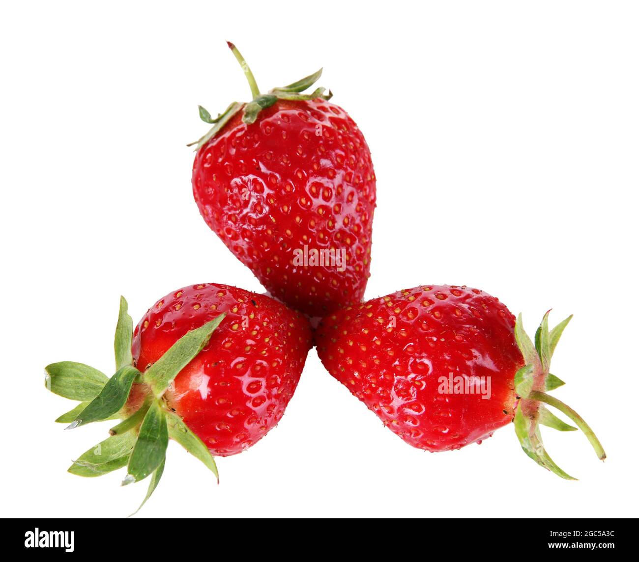 Three strawberry isolated on white Stock Photo - Alamy