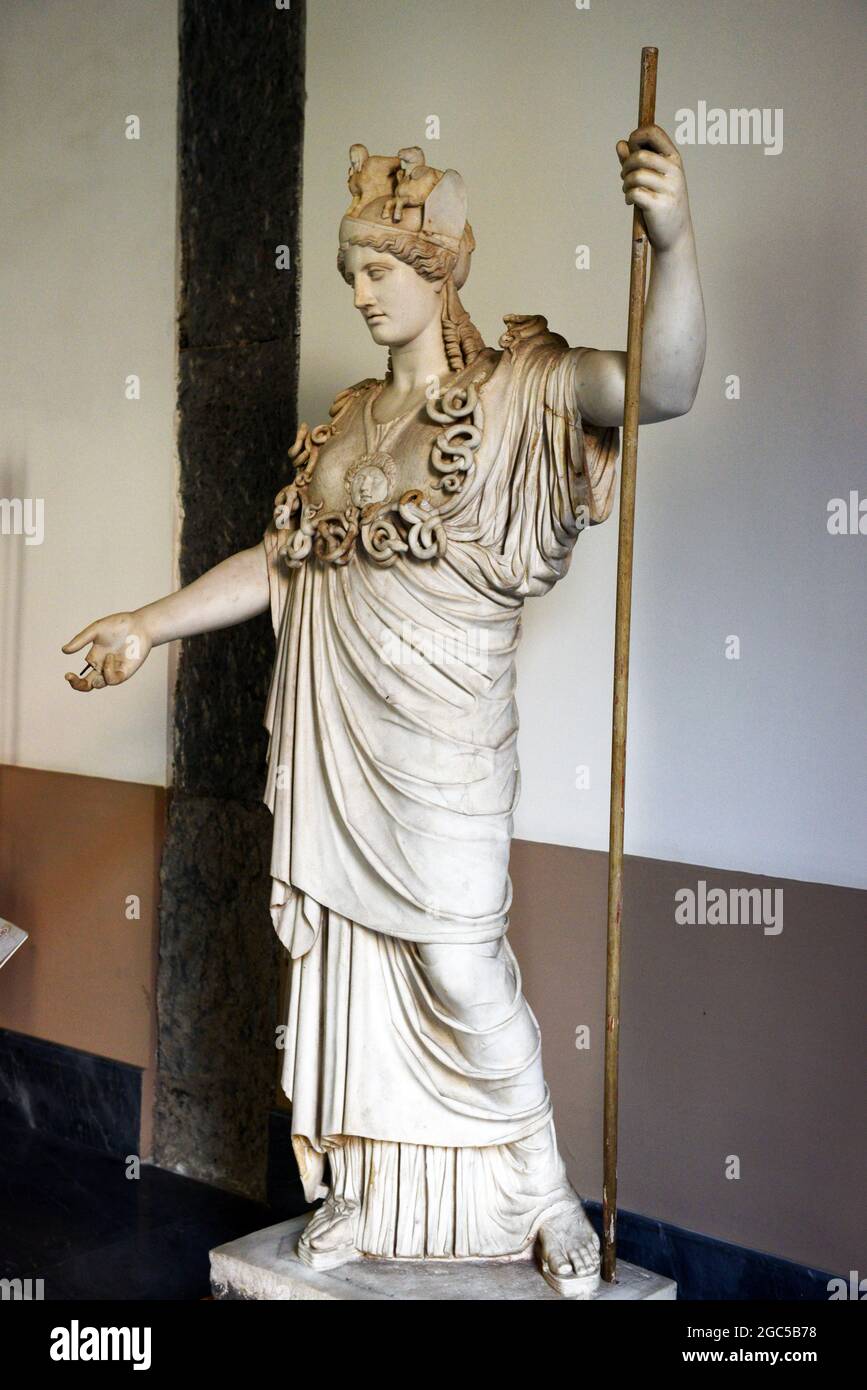 Statue of Athena so called Farnese Athena from Rome. National ...