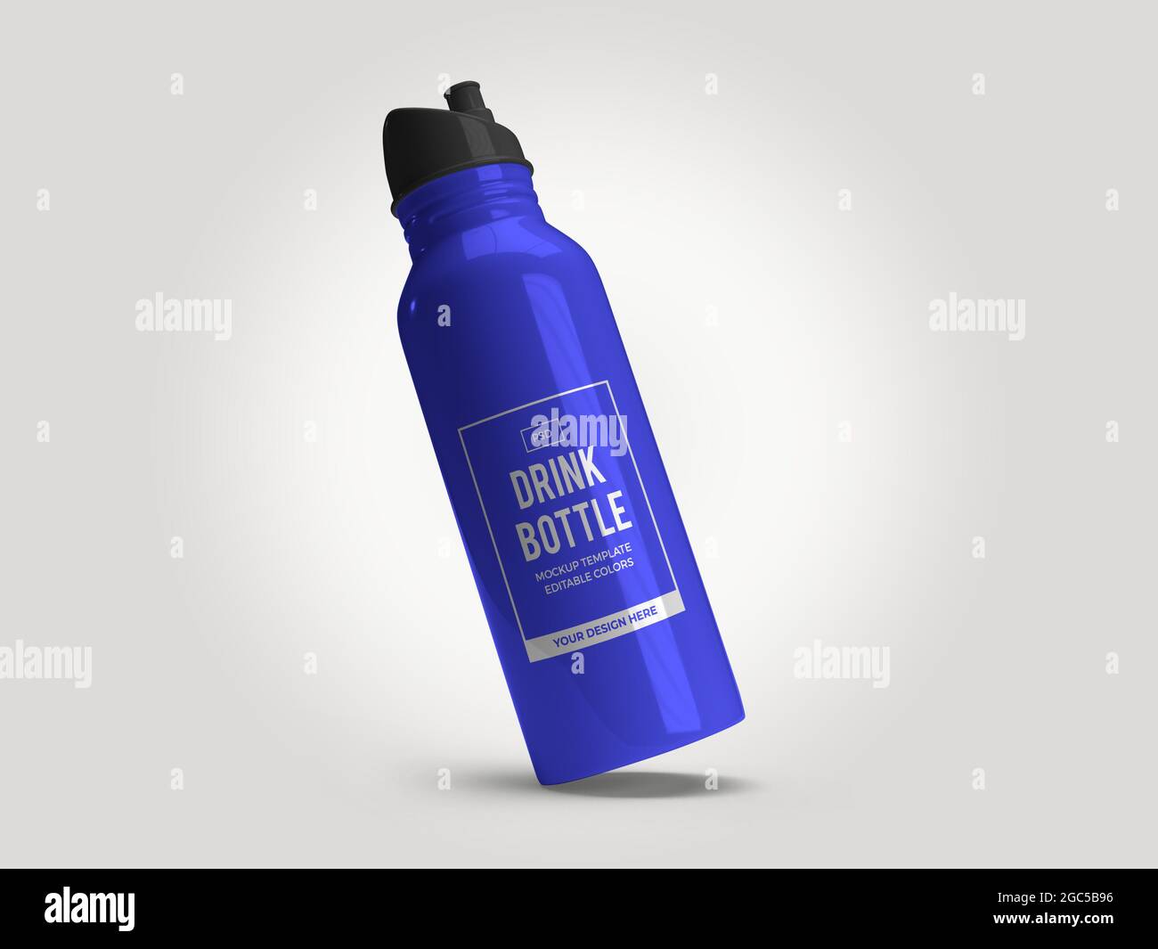 Drinking Bottle Flask 3D Illustration Mockup Scene on Isolated ...