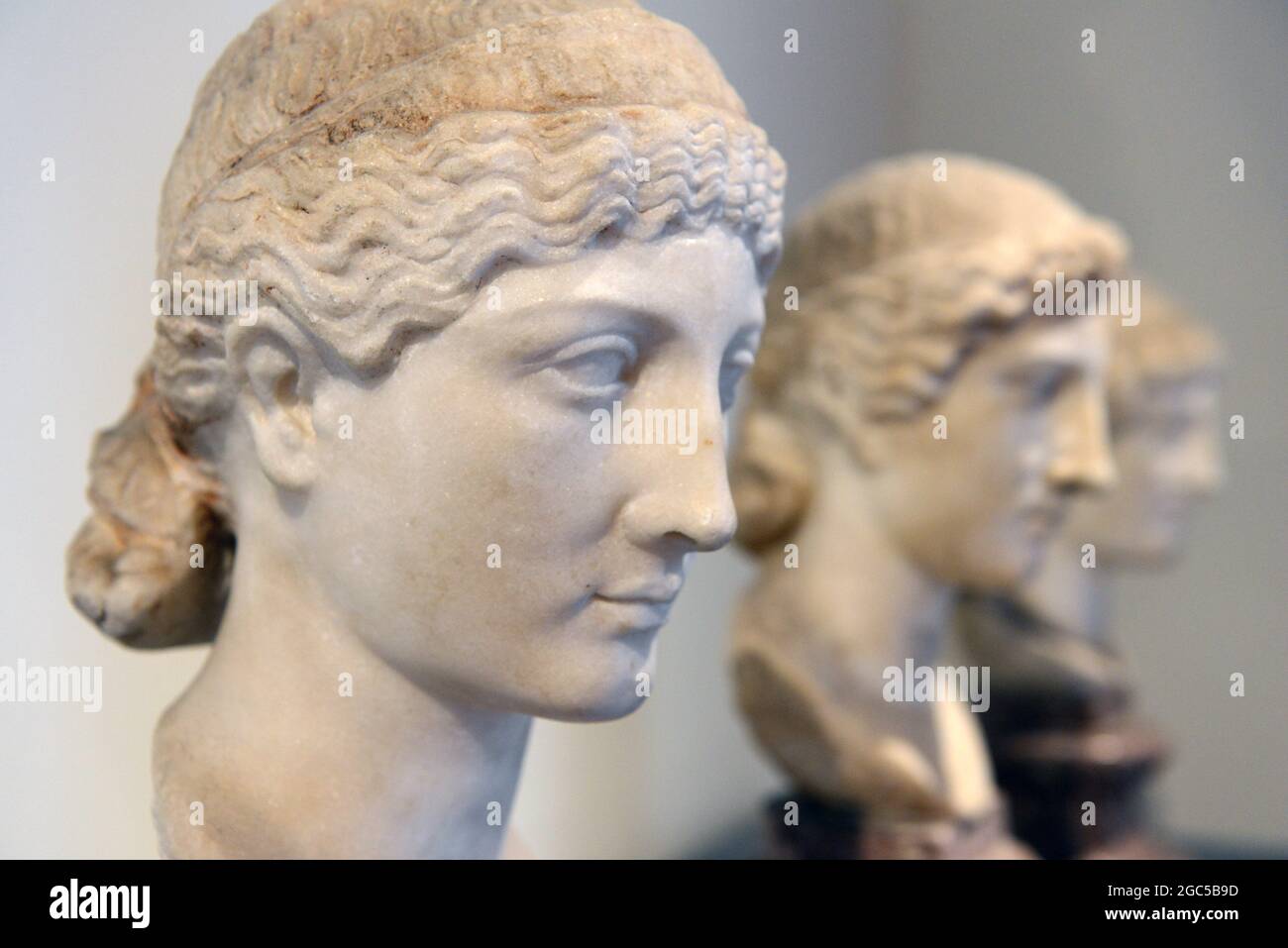 Marble sculptures at the National Archaeological Museum in Naples ...