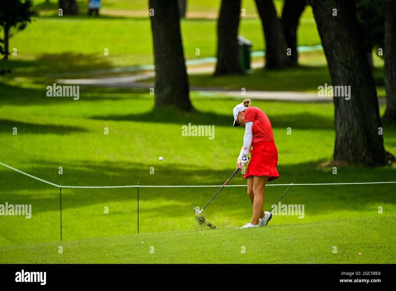 Belgian Golf player Manon De Roey pictured in action during the final ...