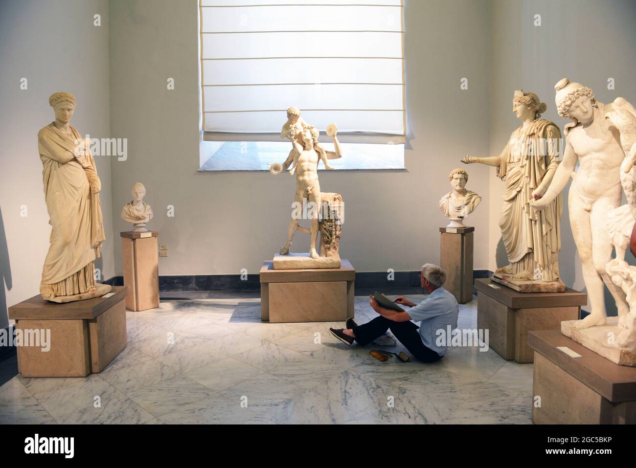 Marble sculpture exhibit at the National Archaeological museum in ...