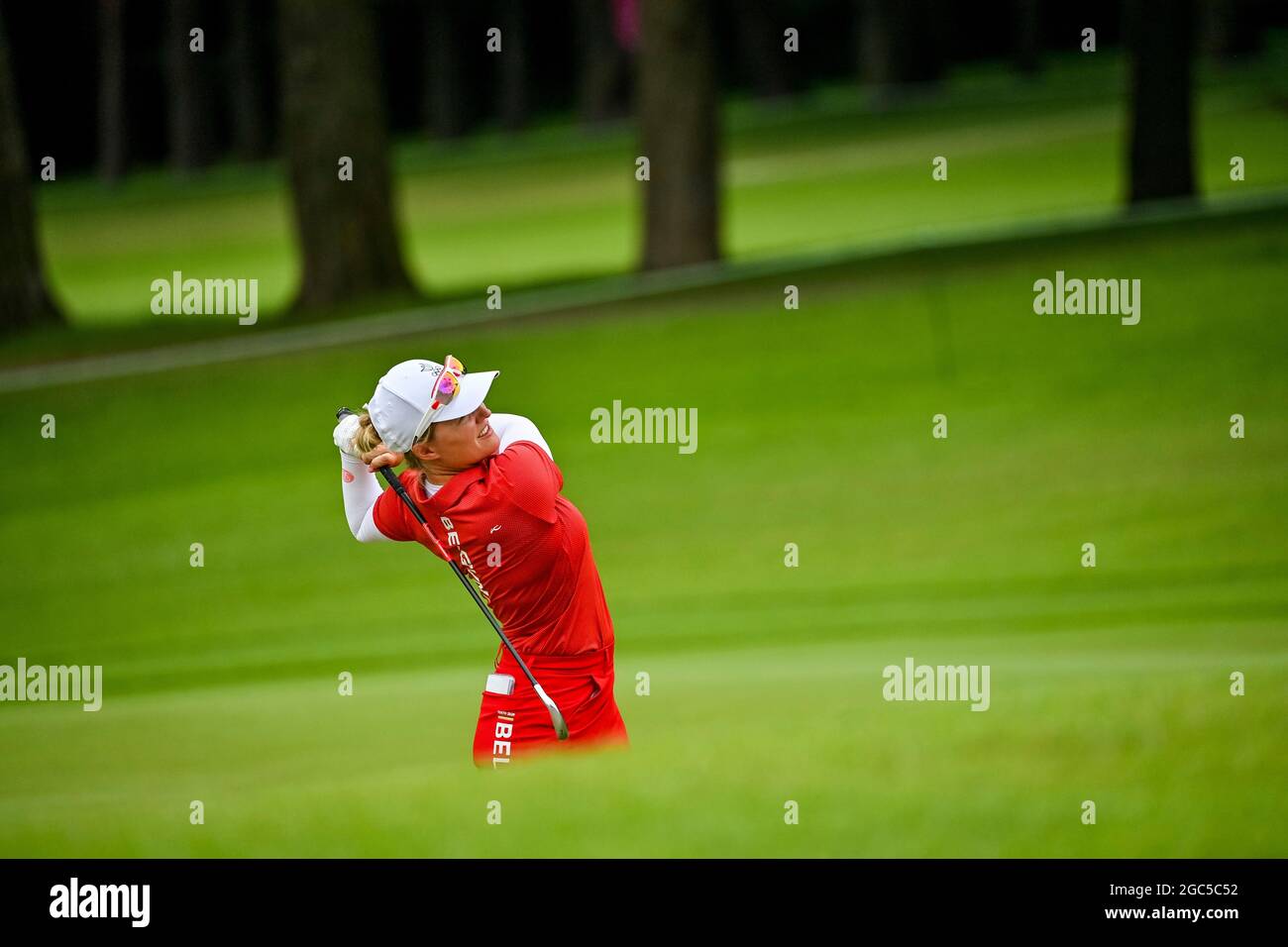 Belgian Golf player Manon De Roey pictured in action during the final ...