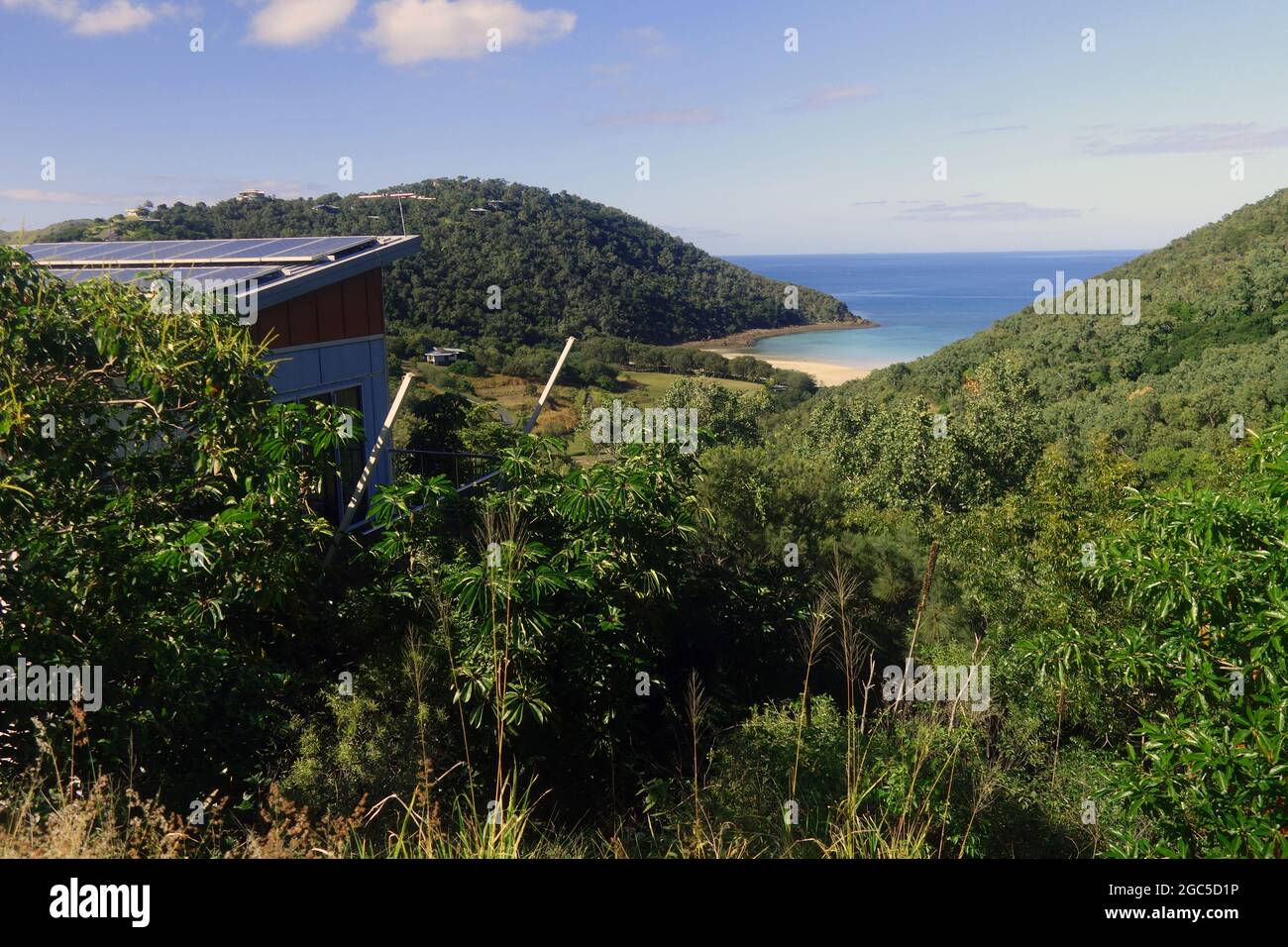 View from house over Basil Bay, Keswick Island, Whitsunday Islands ...