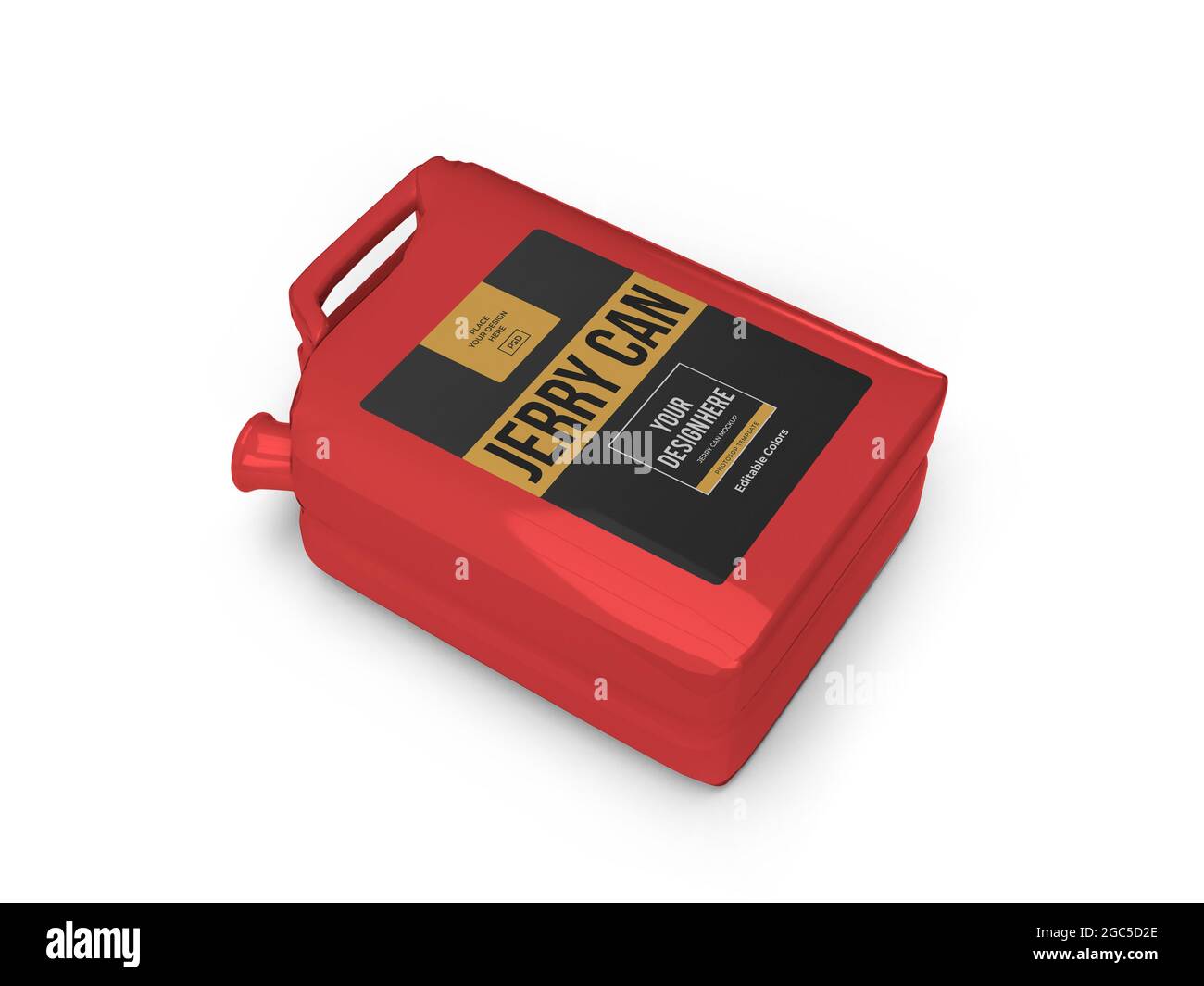 Plastic Jerry Can 3D Illustration Mockup Scene on Isolated Background ...