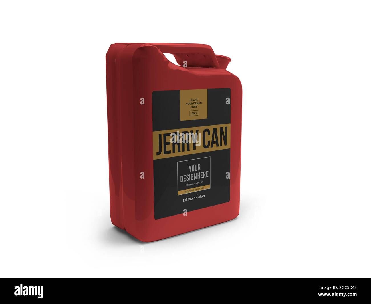 Plastic Jerry Can 3D Illustration Mockup Scene on Isolated Background ...