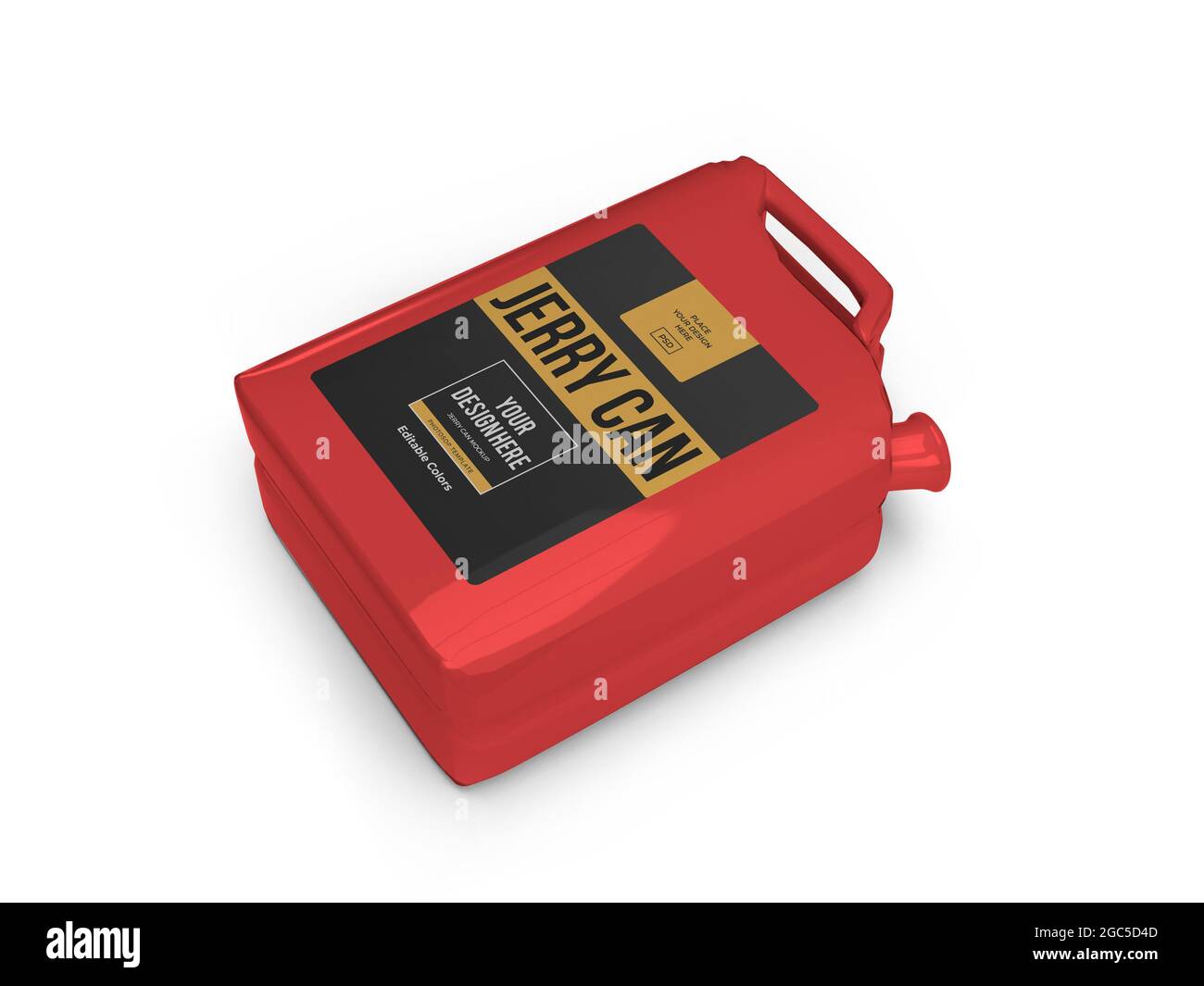 Plastic Jerry Can 3D Illustration Mockup Scene on Isolated Background ...
