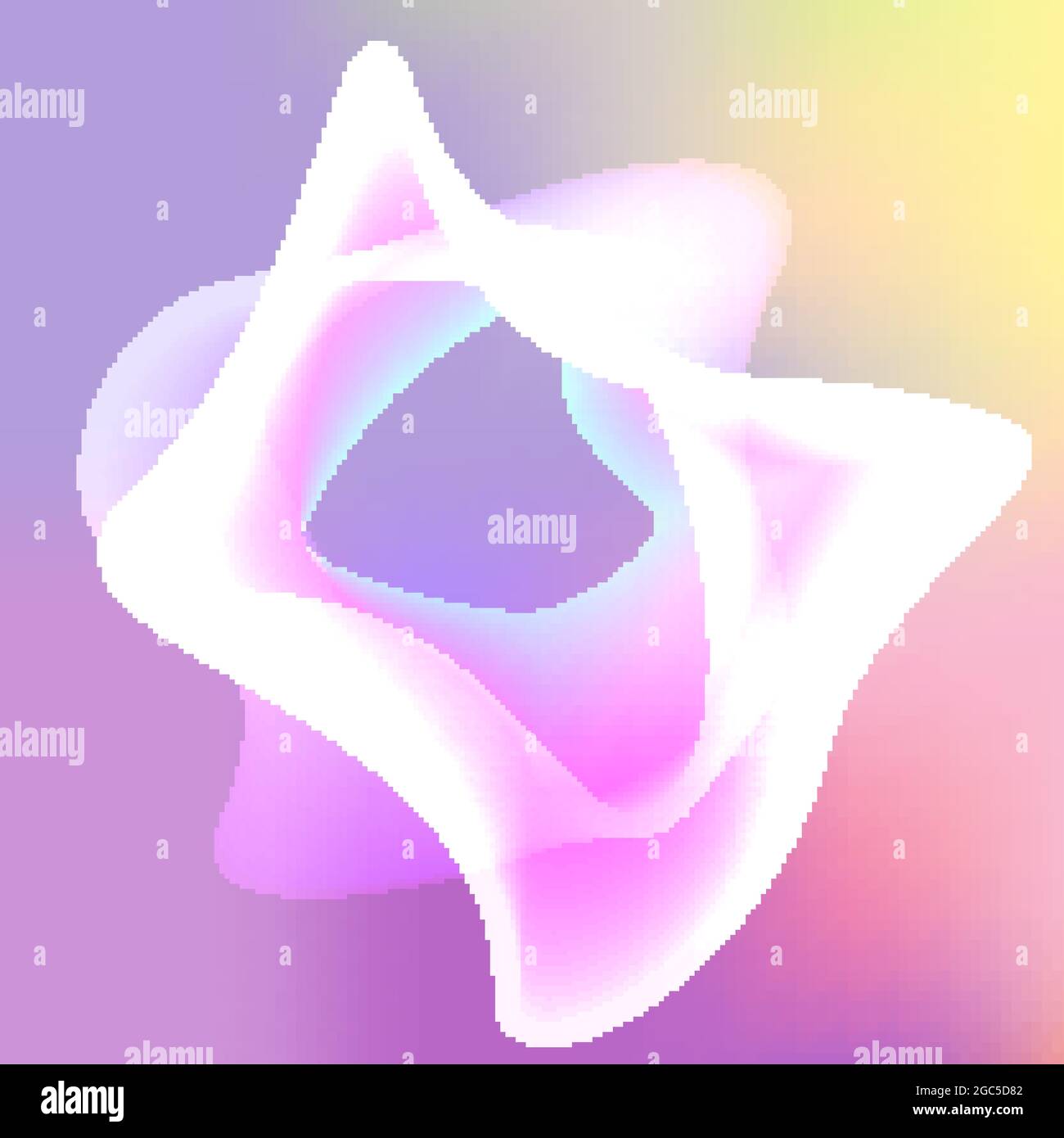 Shape with turbulent curves. Blended lines on multiple colored ...