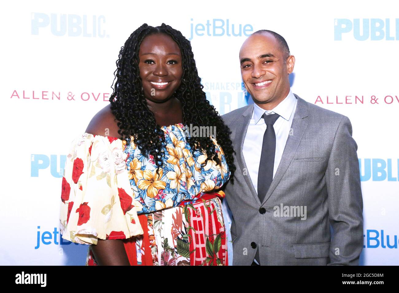 New York, NY, USA. 6th Aug, 2021. Jocelyn Bioh and Saheem Ali arrive at ...