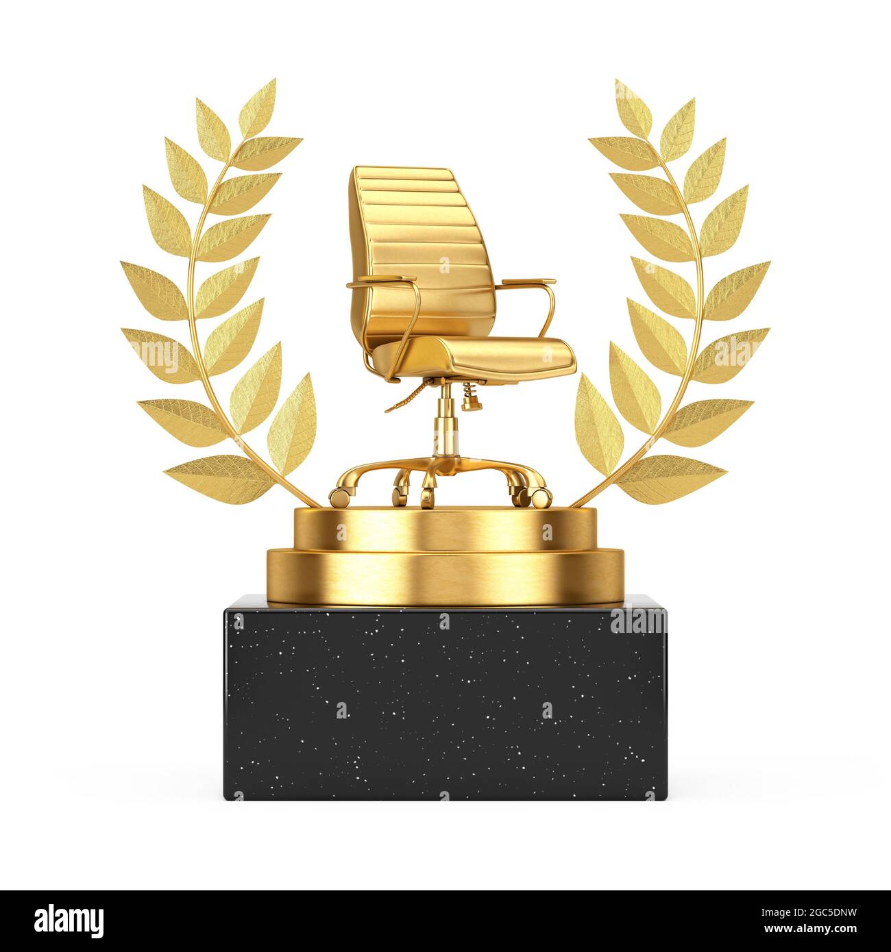 Winner Award Cube Gold Laurel Wreath Podium, Stage or Pedestal with ...