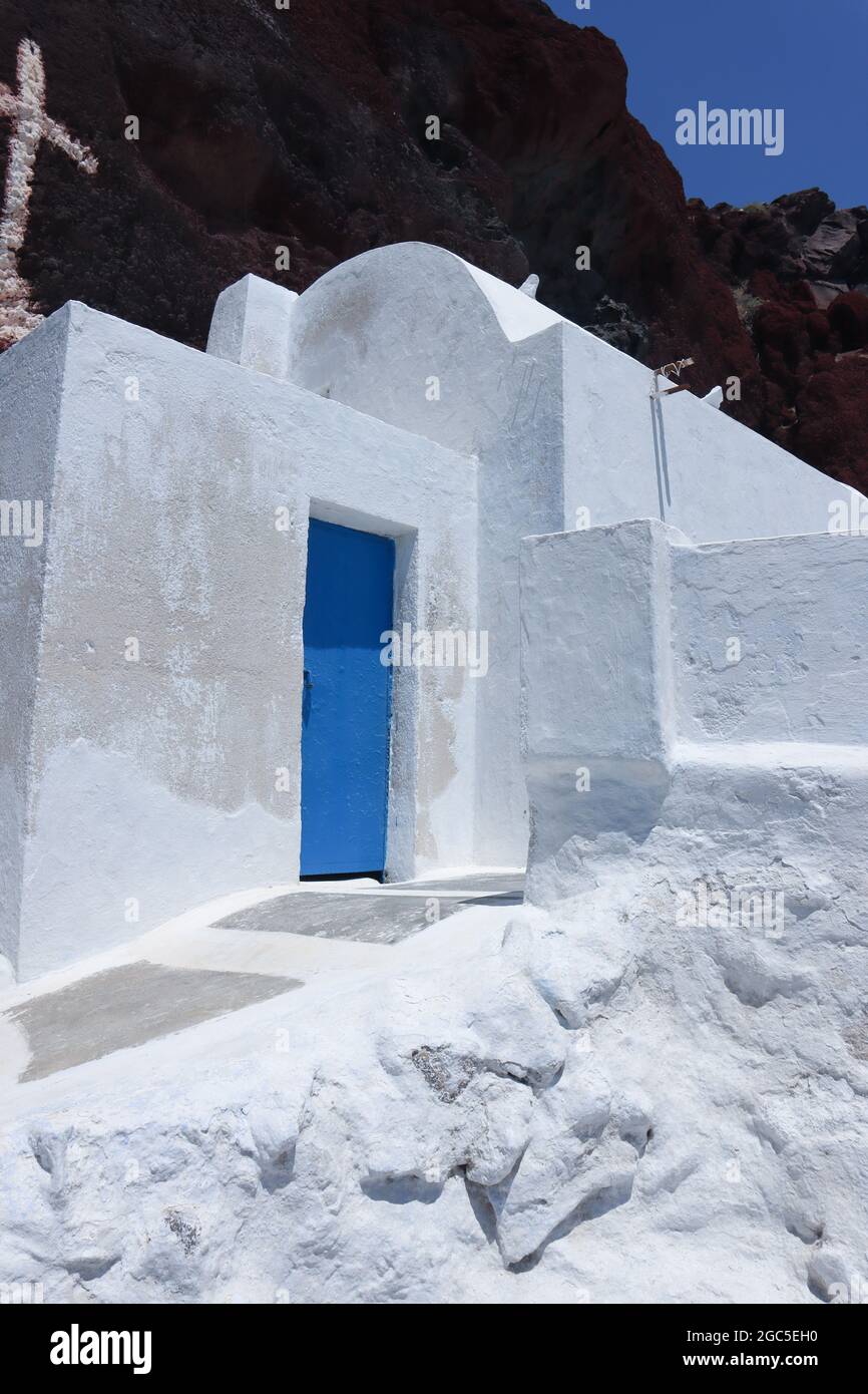 Beautiful Santorini , Greece White Buildings Windmills 2021 Stock Photo ...