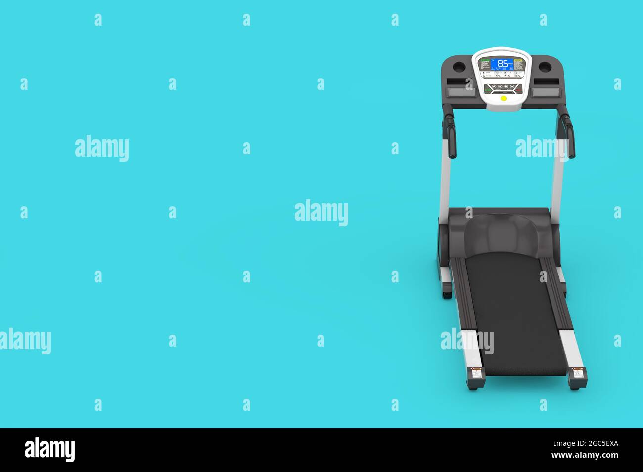 Sport Treadmill Machine on a blue background. 3d Rendering Stock Photo ...
