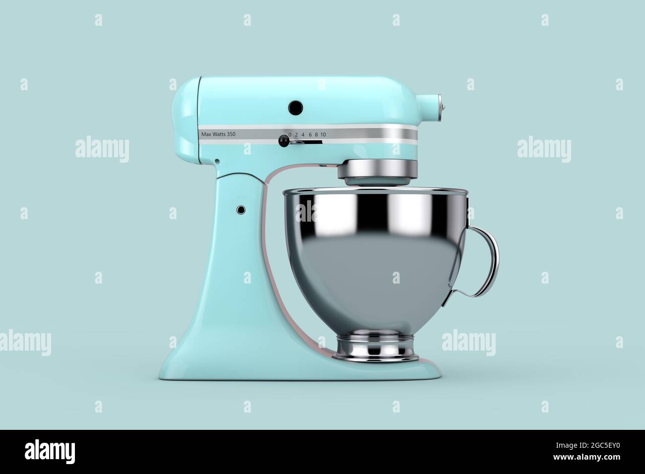 Old Blue Kitchen Stand Food Mixer on a red background. 3d Rendering ...