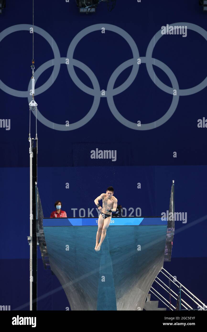 Tokyo, Japan. 7th Aug, 2021. Rikuto Tamai (JPN) Diving : Men's 10m ...