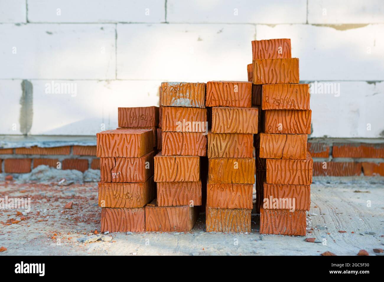 Construction material warehouse stack bricks hi-res stock photography ...