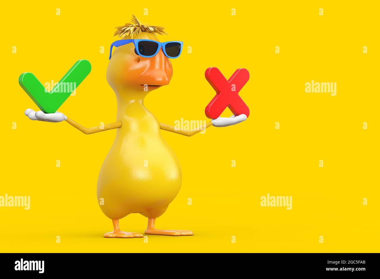 Cute Yellow Cartoon Duck Person Character Mascot with Red Cross and ...