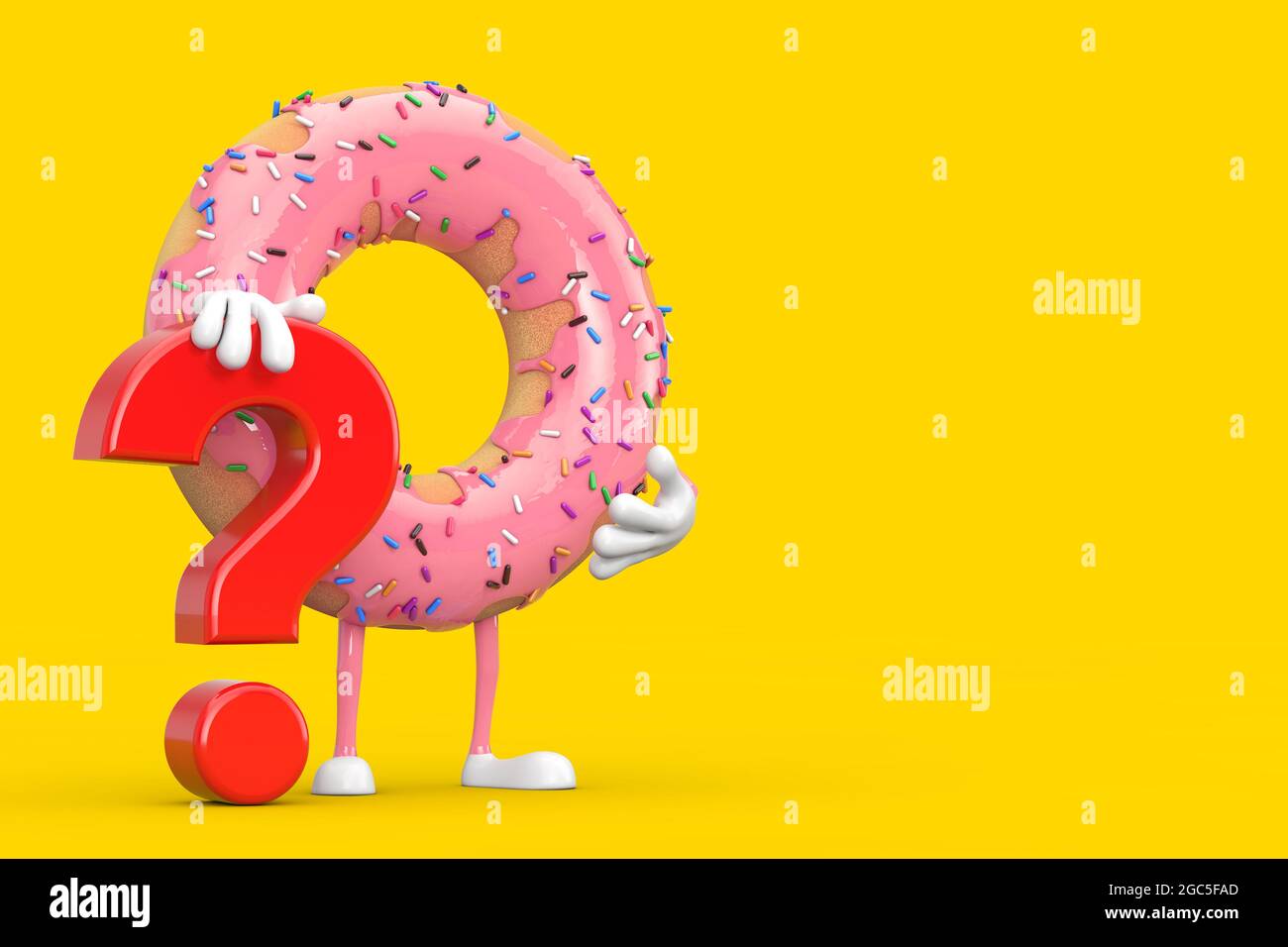 Big Strawberry Pink Glazed Donut Person Character Mascot with Red ...