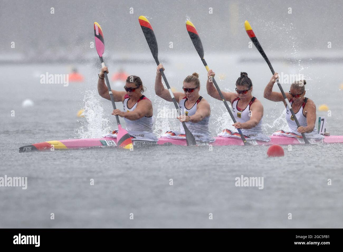 Tokyo, Japan. 07th Aug, 2021. Canoe: Olympics, Kayak Four, 500m, Women ...