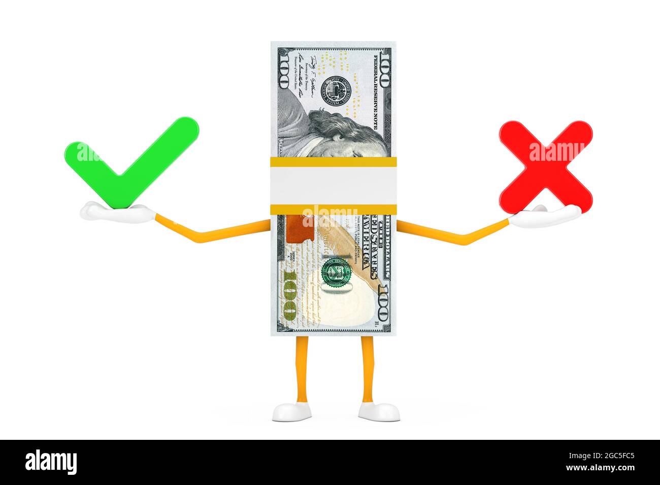 Stack of One Hundred Dollar Bills Person Character Mascot with Red ...