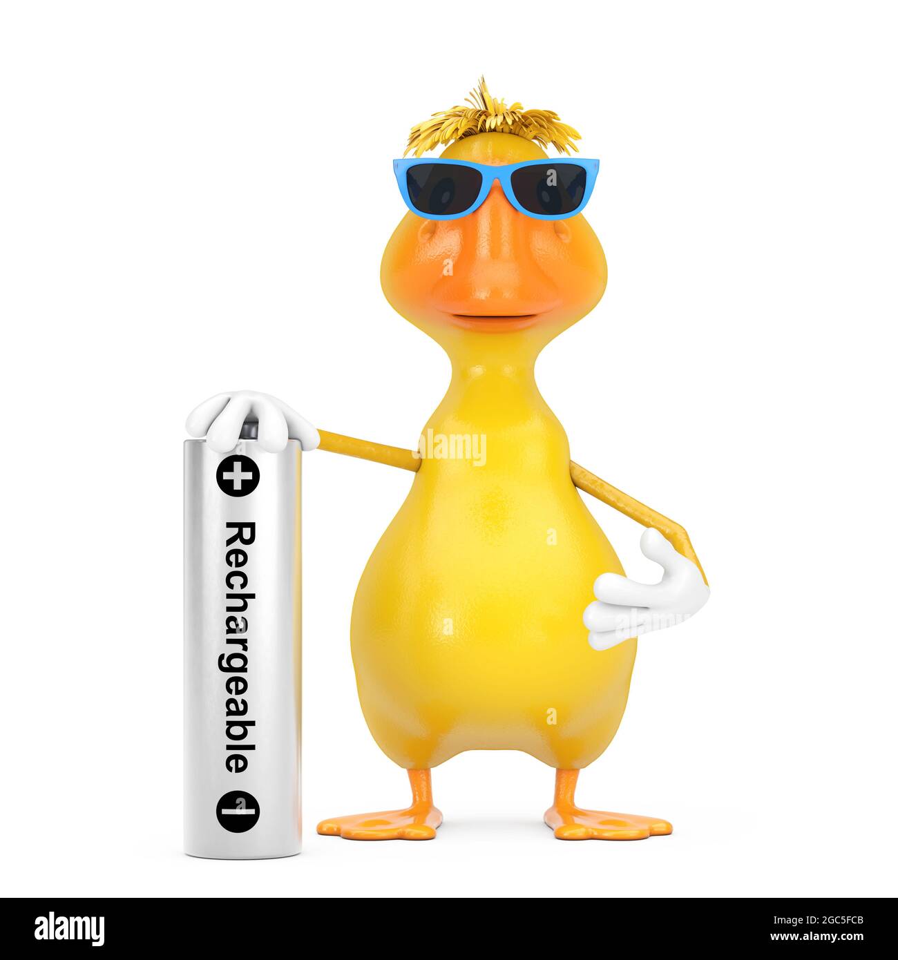 Cute Yellow Cartoon Duck Person Character Mascot with Rechargeable ...