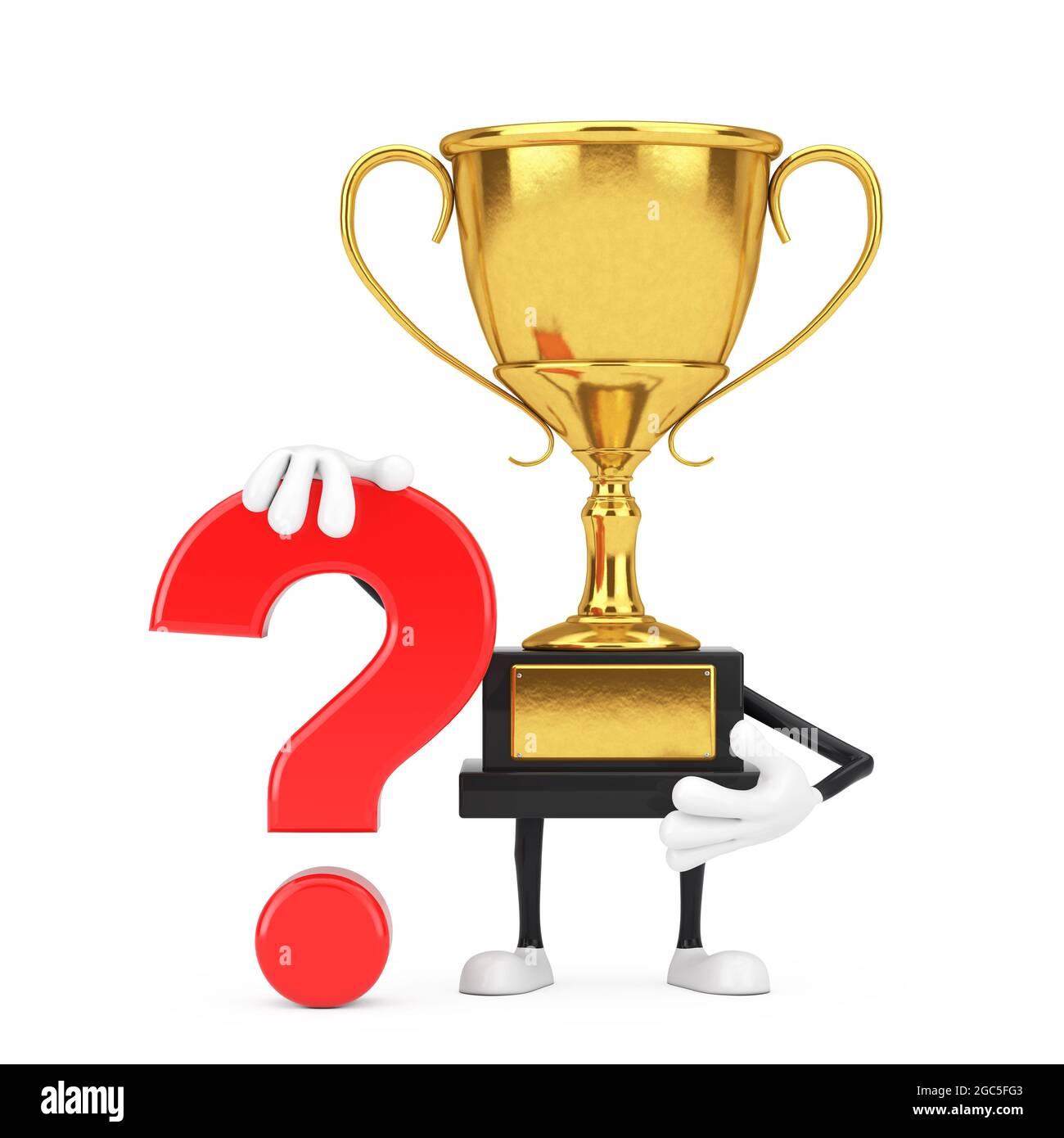 Cartoon character question mark trophy hi-res stock photography and ...