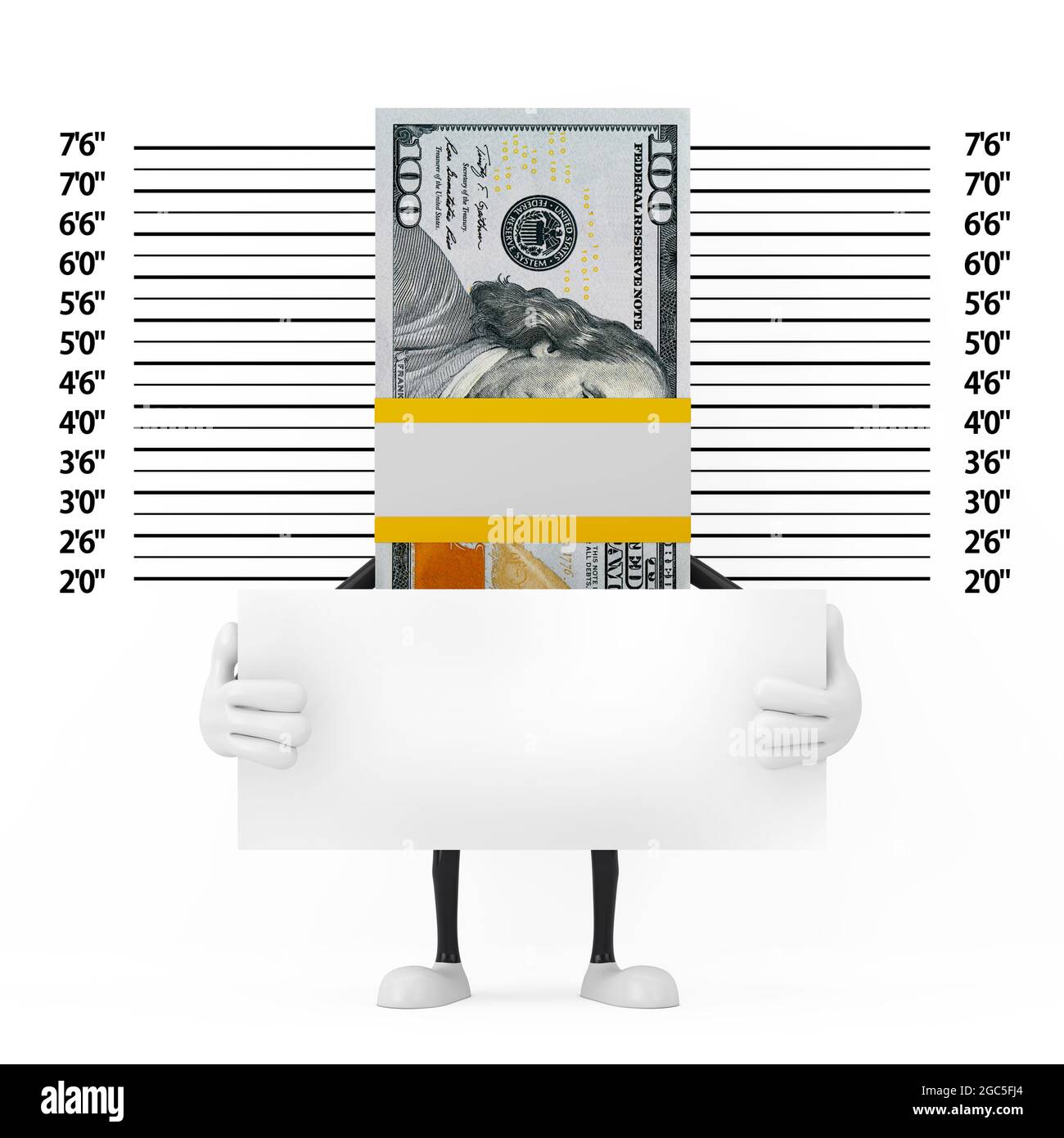 Stack of One Hundred Dollar Bills Person Character Mascot with ...