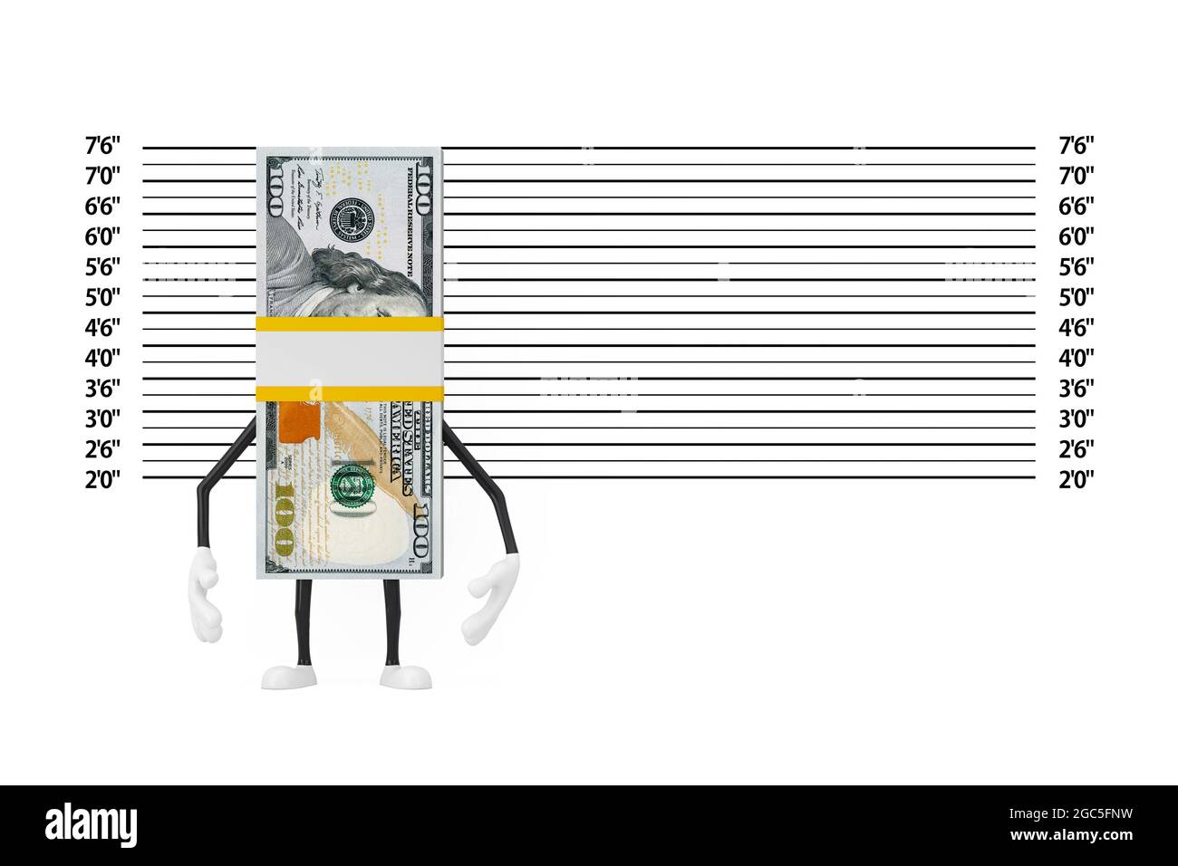 Stack of One Hundred Dollar Bills Person Character Mascot in front of ...