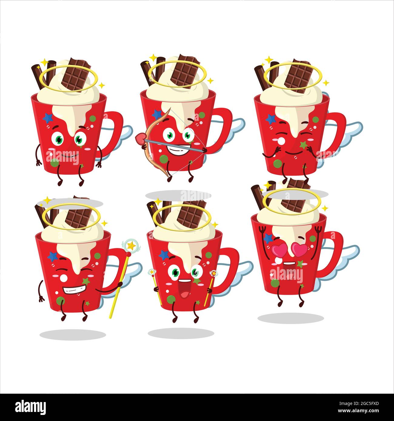 Frappe coffee cartoon designs as a cute angel character. Vector ...