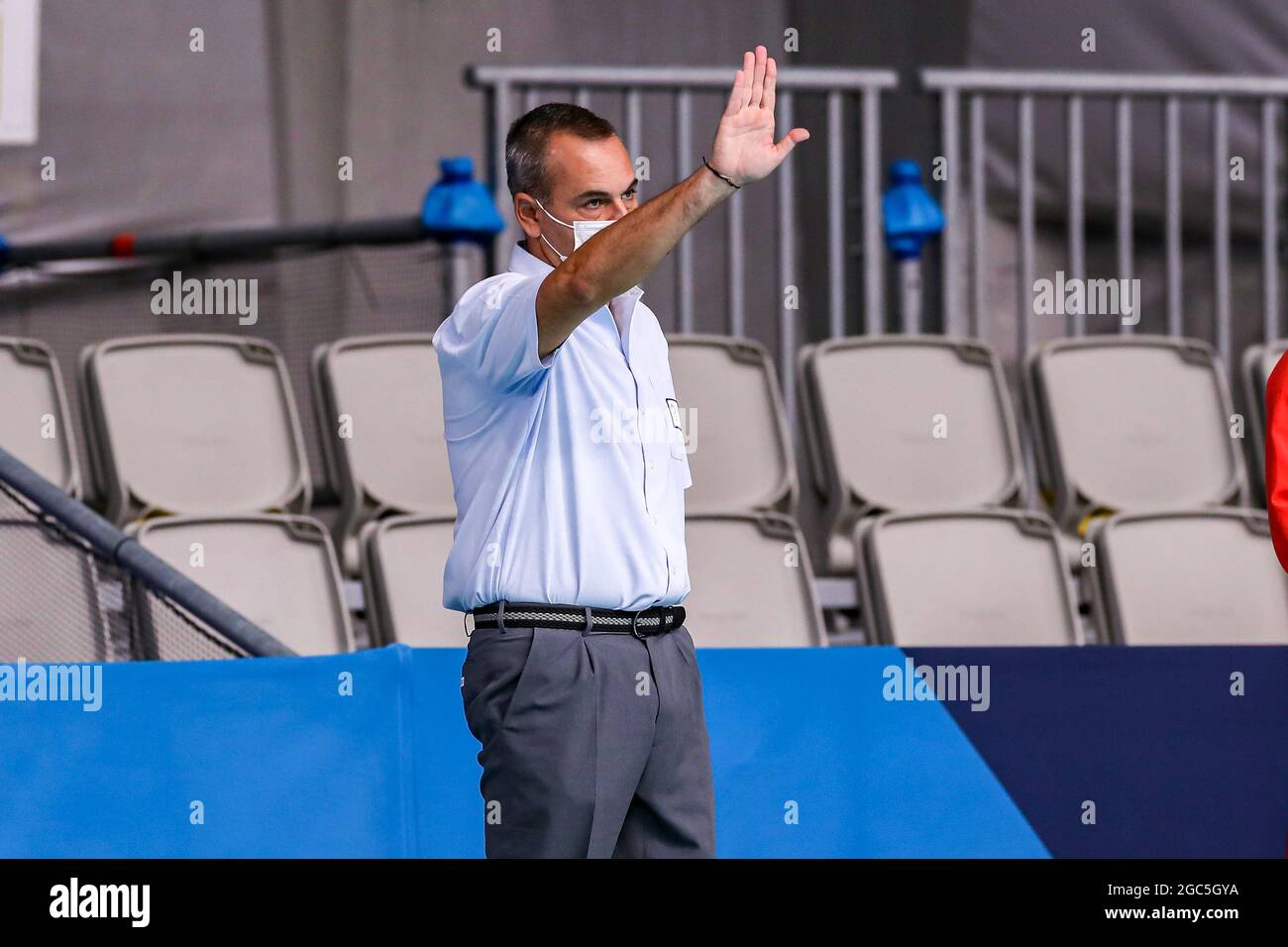Tokyo, Japan. 07th Aug, 2021. TOKYO, JAPAN - AUGUST 7: referee Georgios ...