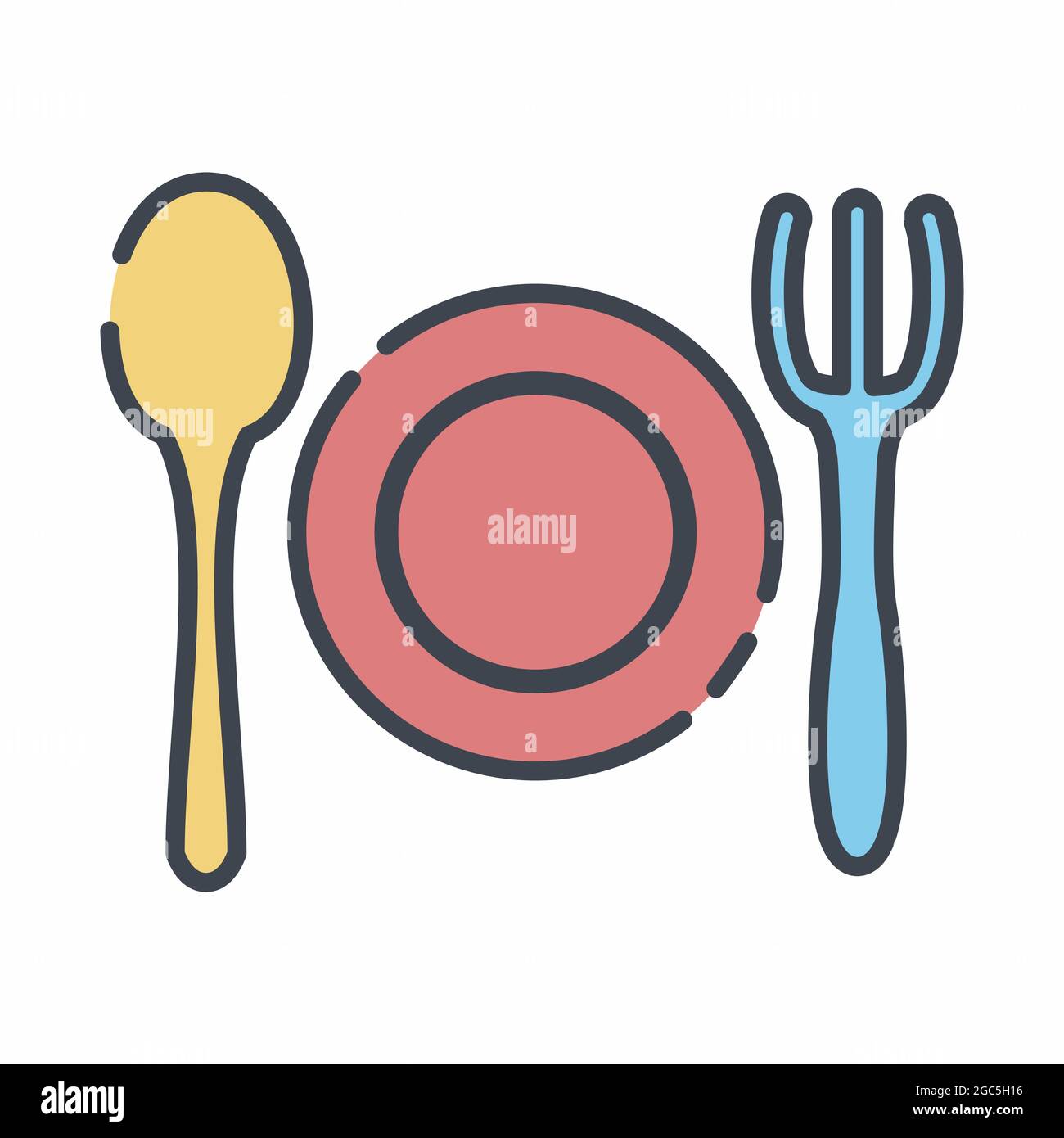 Vector Graphic of Dinner - Line Cut Style - simple illustration ...