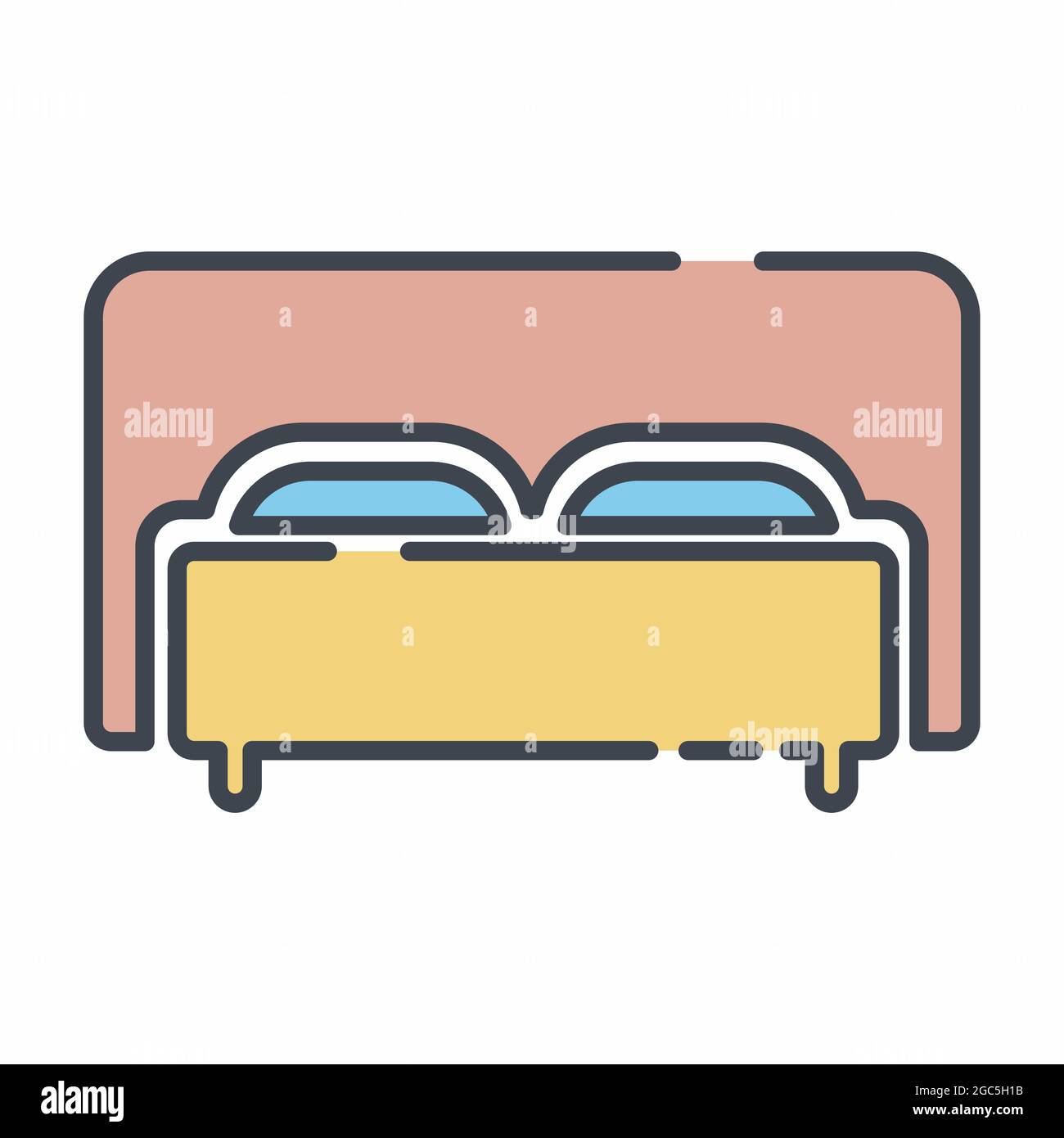 Vector Graphic of Bed - Line Cut Style - simple illustration. Editable ...