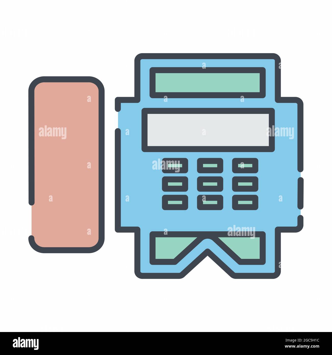 Vector Graphic of Fax Machine - Line Cut Style - simple illustration ...