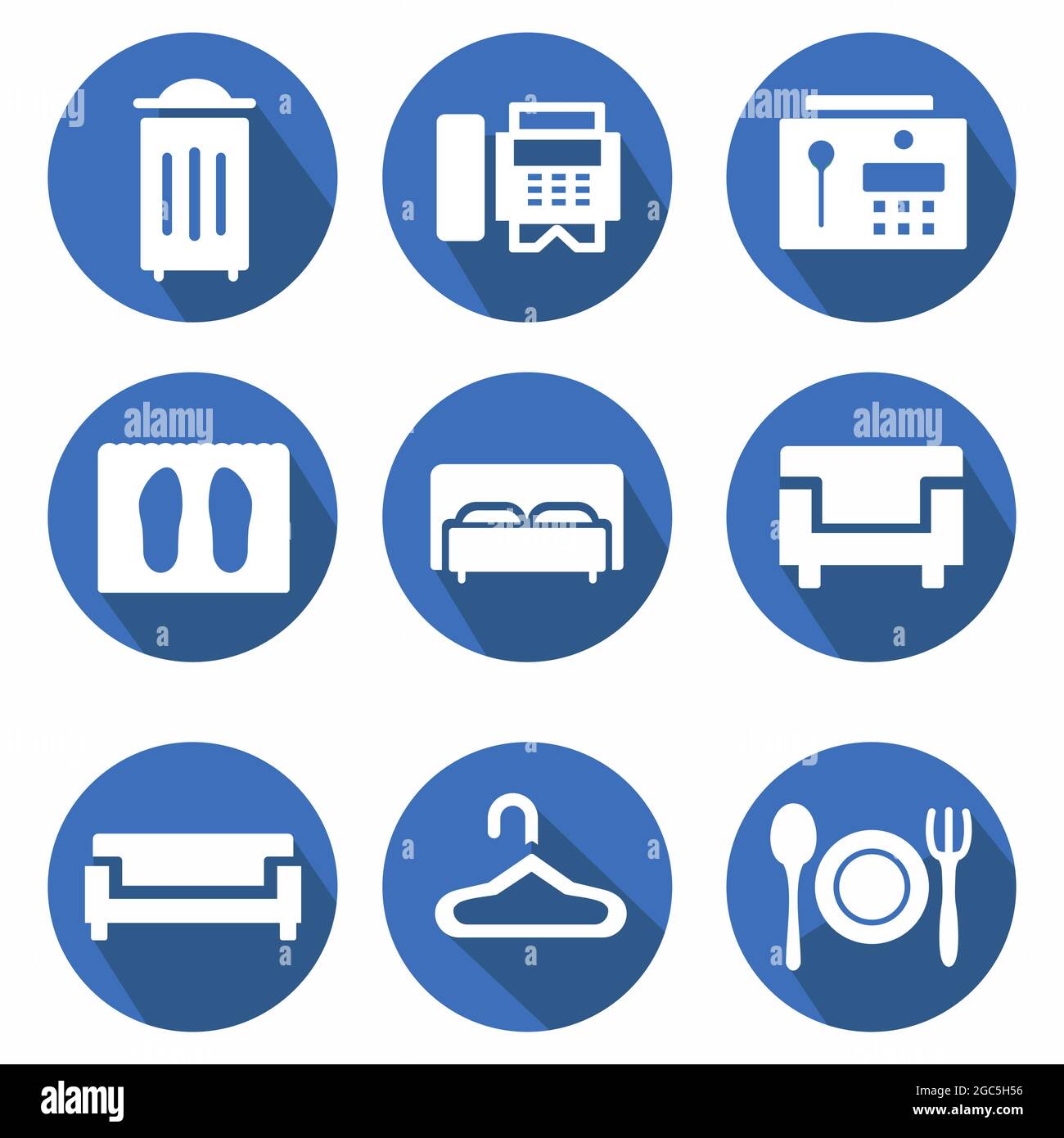Vector Graphic of Hotel and Restaurant Set Icon Part 4 - Flat Style ...