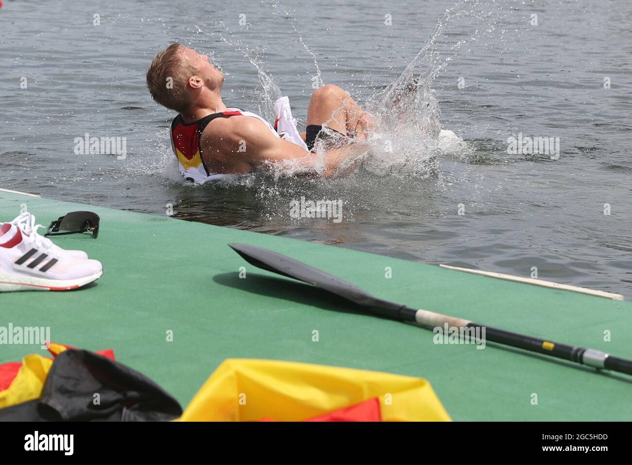 Tokyo, Japan. 07th Aug, 2021. Canoe: Olympics, Kayak Four, 500m, Men ...