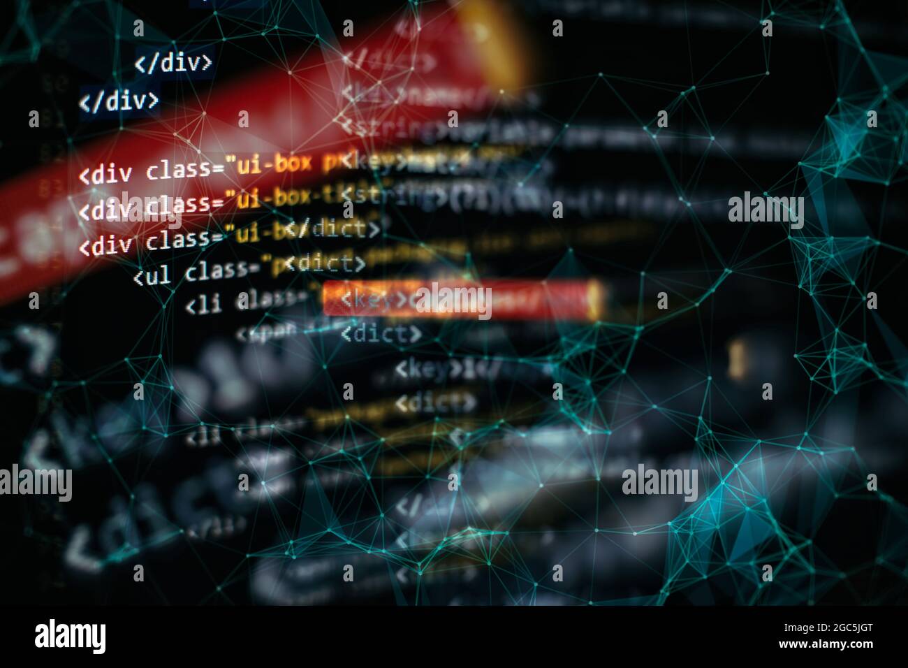 Seo Optimization Modern Tech Php Syntax Highlighted Writing Programming Functions On Laptop