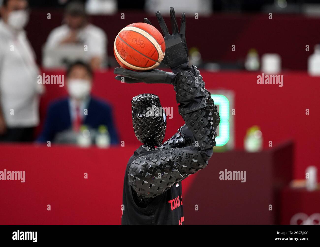 CUE5, an artificial intelligence-powered robot attempts a shot at half ...