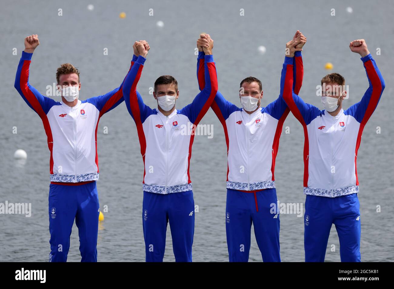 Tokyo, Japan. 07th Aug, 2021. Canoe: Olympics, Kayak Four, 500 m, Men ...