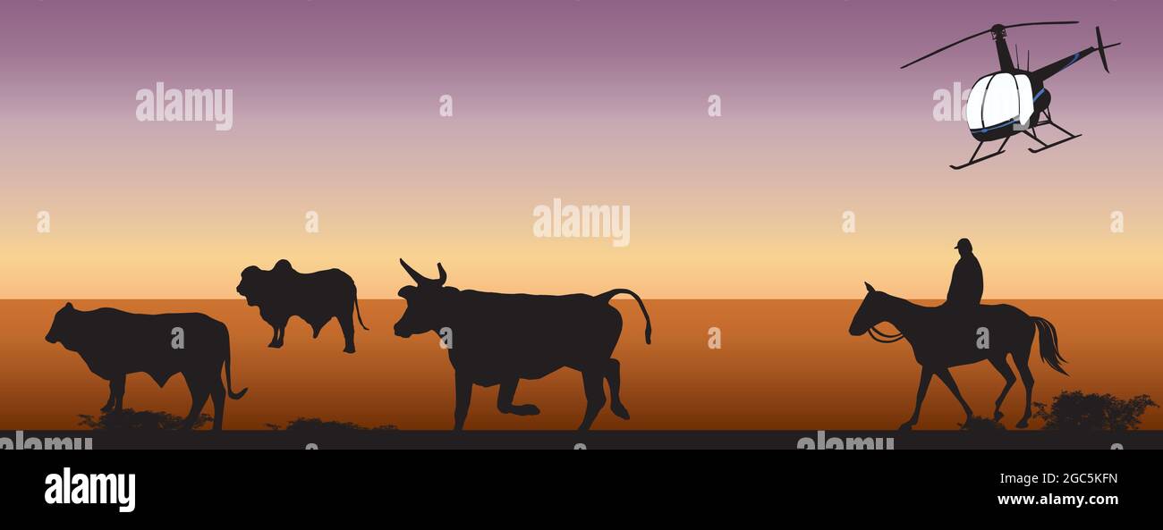 Australian outback landscape in Stock Vector Images - Alamy