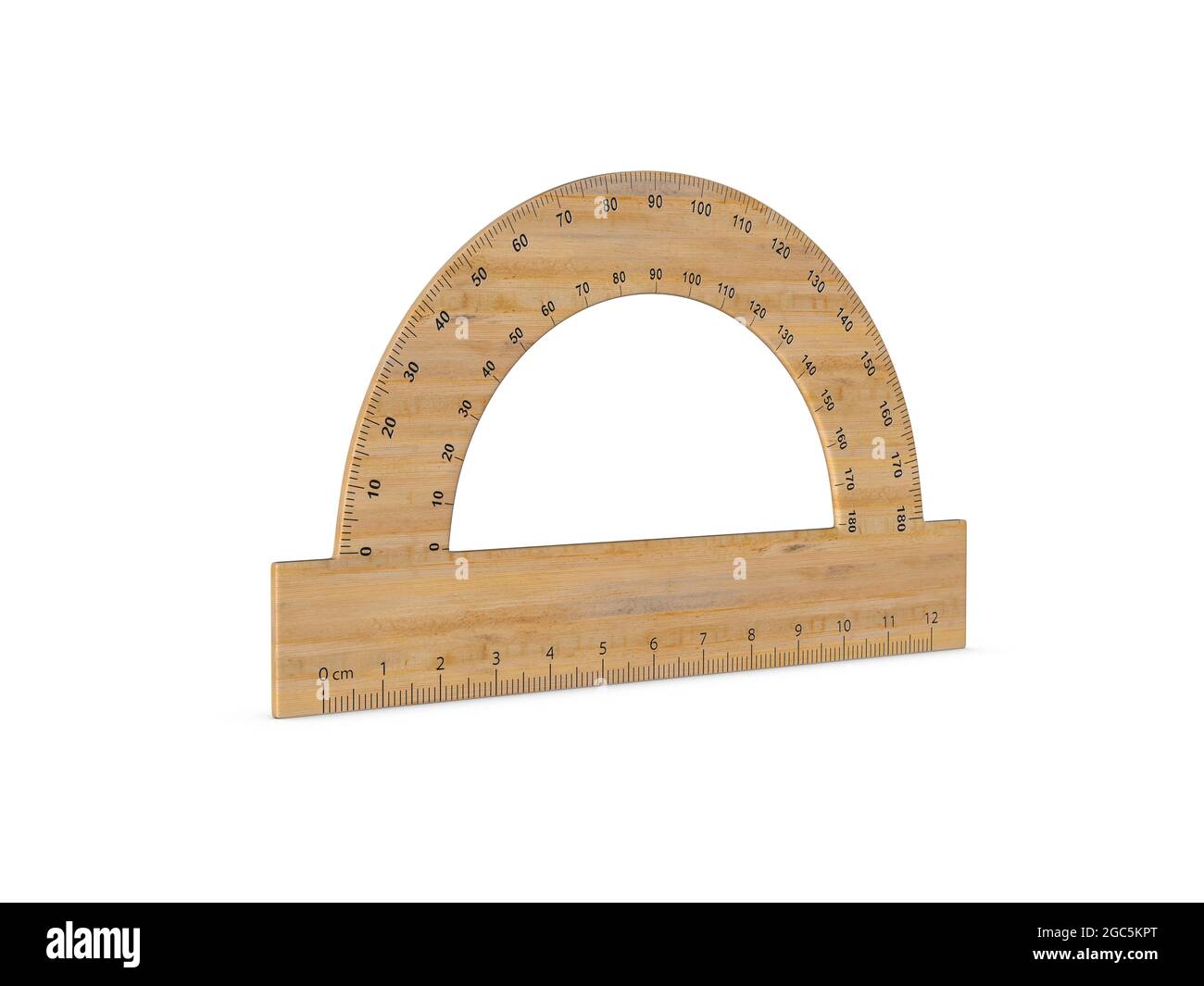Protractor on a white background. 3d illustration Stock Photo - Alamy