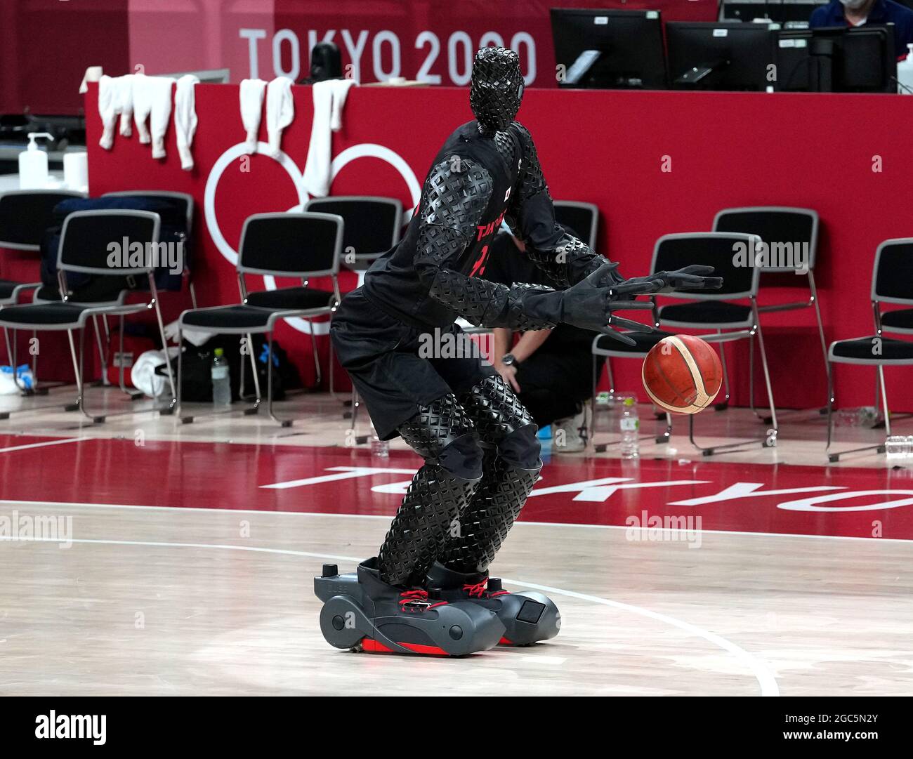 CUE5, an artificial intelligence-powered robot attempts a shot at half ...