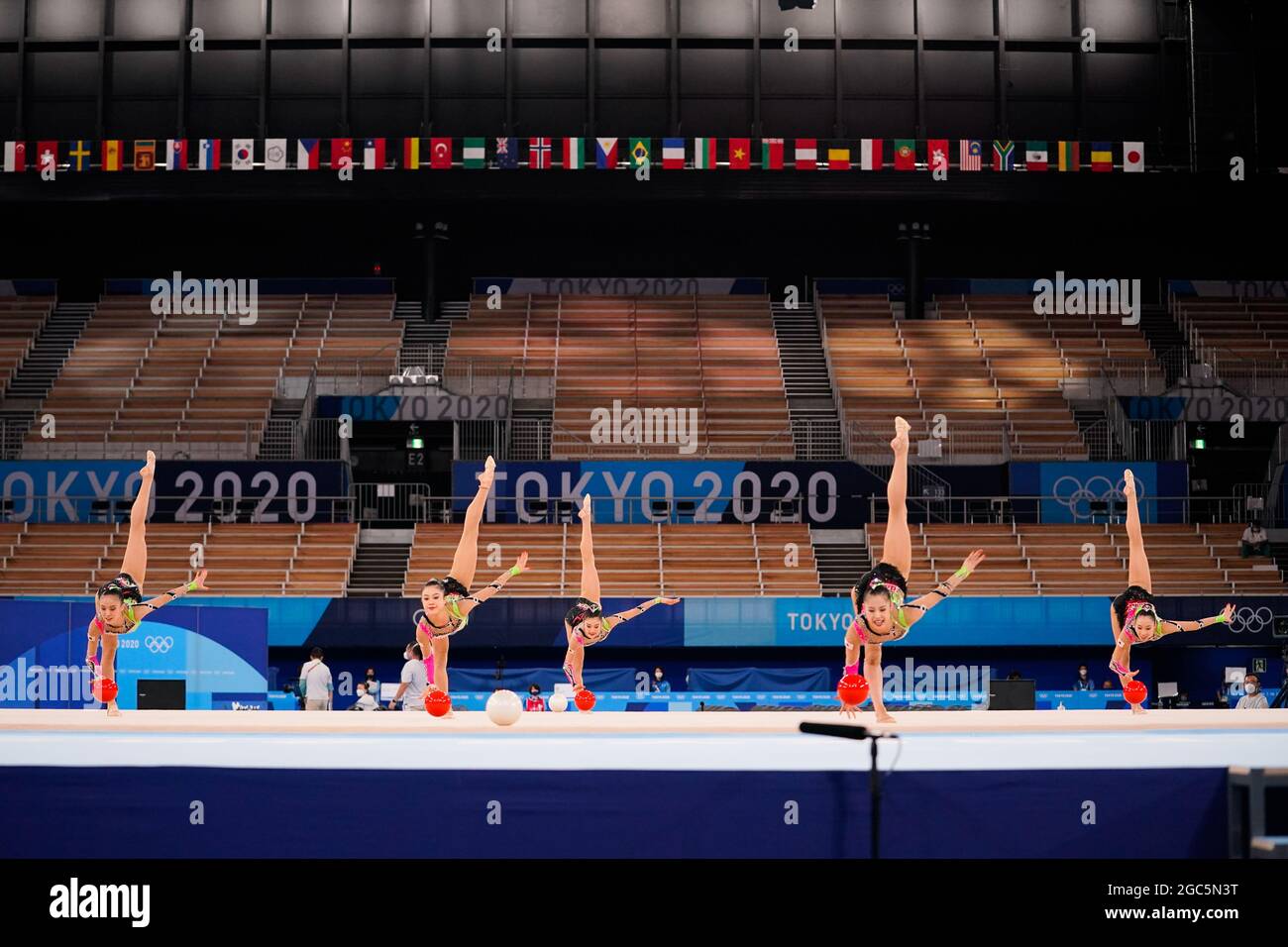 Tokyo, Japan. 7th Aug, 2021. Japan team group (JPN) Rhythmic Gymnastics ...