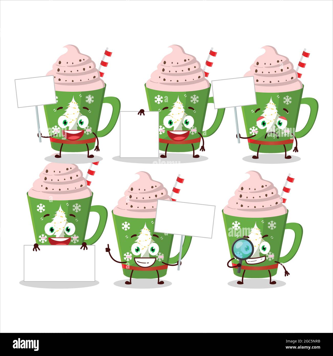Frappe strawberry cartoon character bring information board. Vector ...