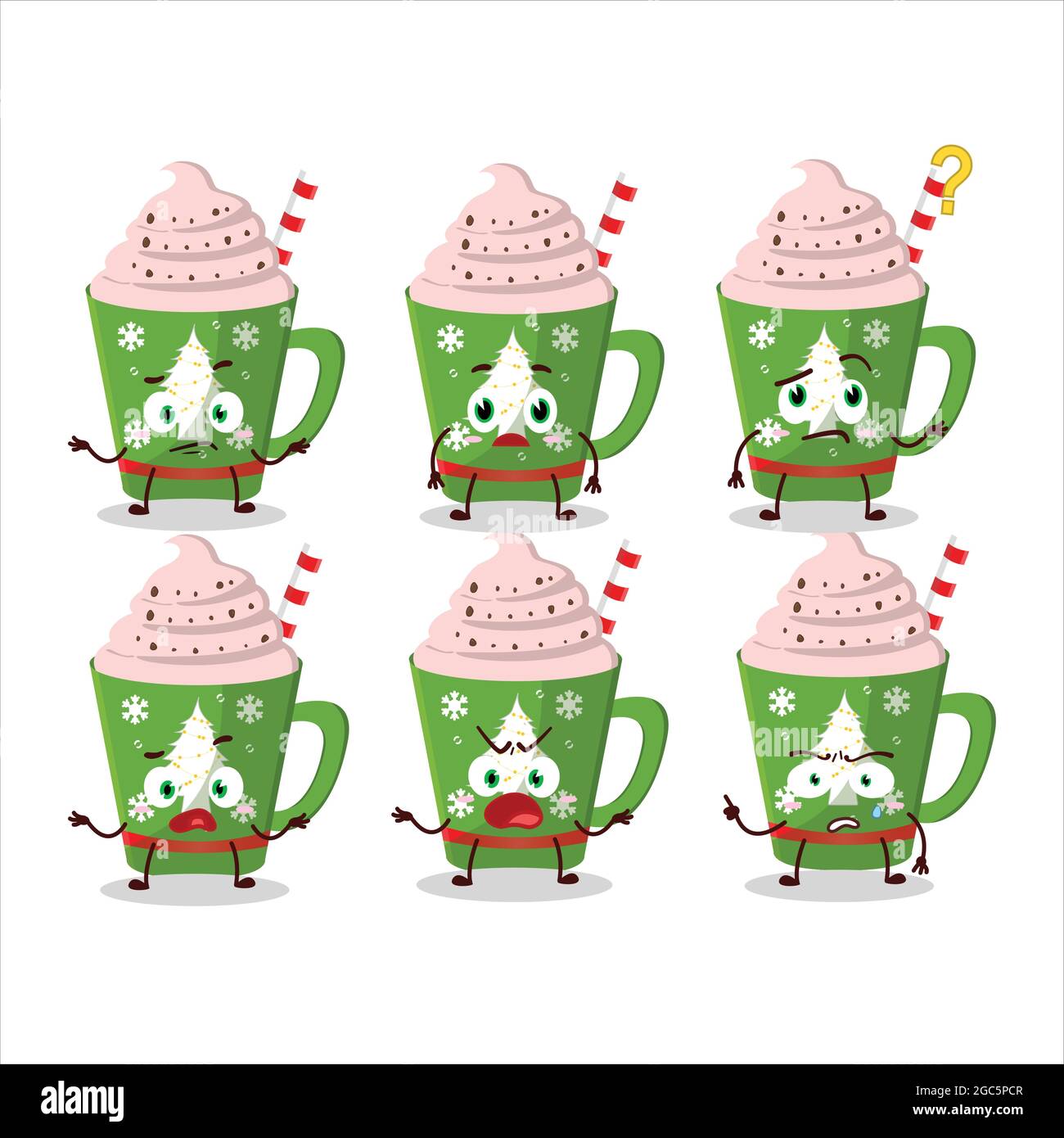 Cartoon character of frappe strawberry with what expression. Vector ...
