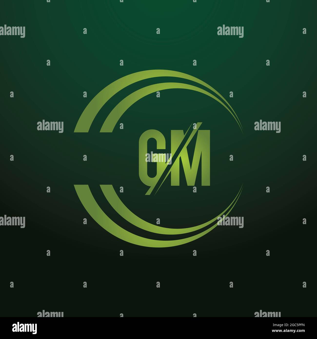 Outstanding professional elegant trendy awesome artistic black and white color GM MG initial ...