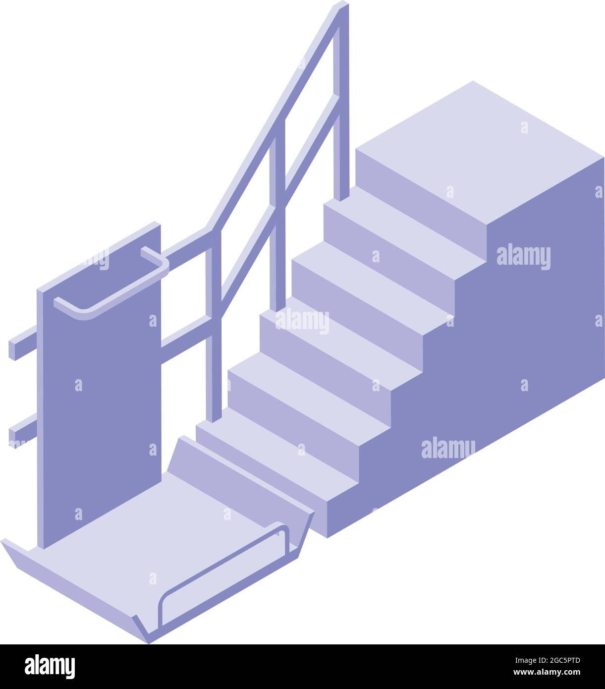 Accessible stairs icon isometric vector. Wheelchair environment. Access ...